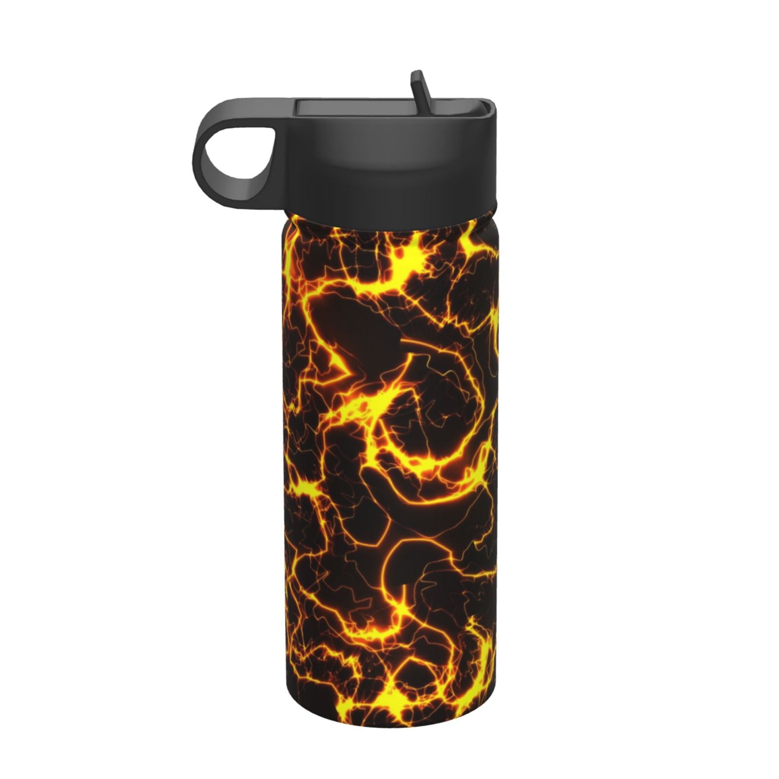 Fuzoiu Orange Lightning Print 18oz Insulated Sports Kettle, Outdoor ...