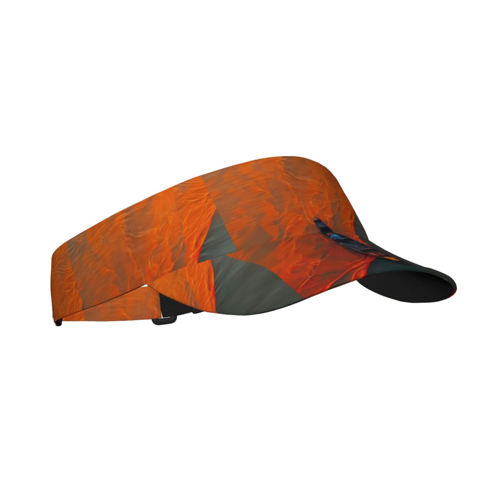 Fuzoiu Orange Net Fishing Boat Print Adult Sunscreen Visor Cap ...