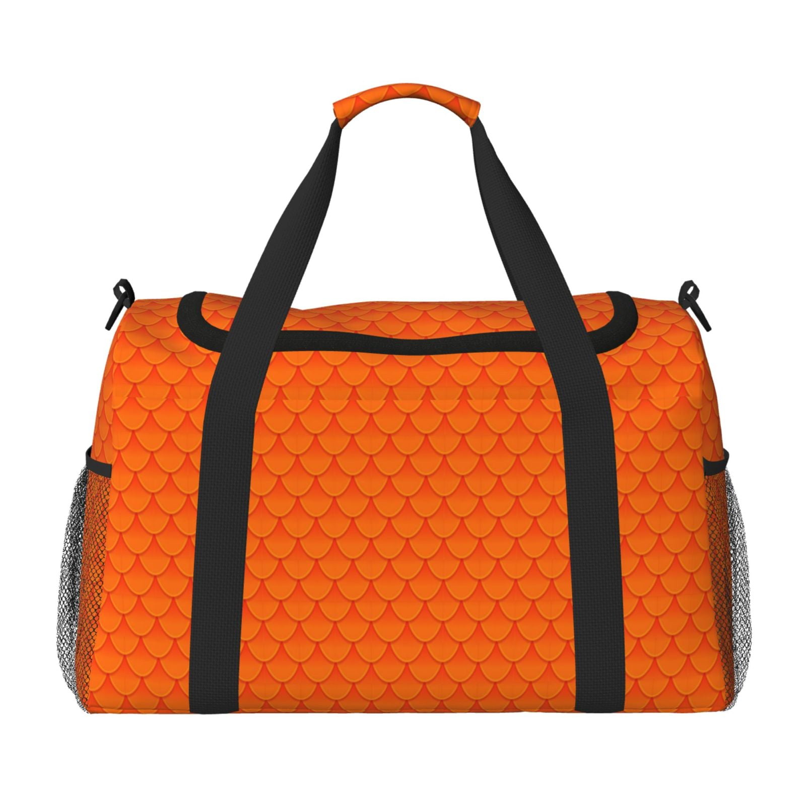 Fuzoiu Orange Scales Print Travel Duffle Bag,Carry On Tote Bags,Duffel ...