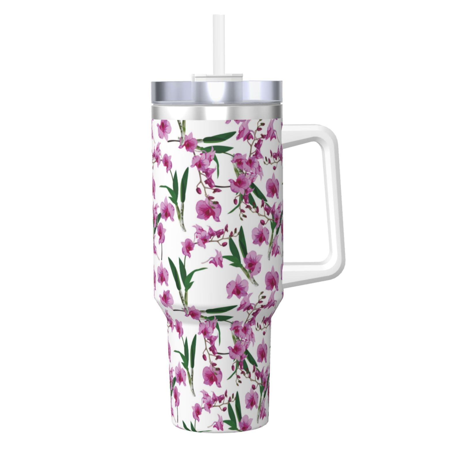 Fuzoiu Orchids Flowers Print 40OZ Ice Bully Stainless Steel Insulated ...