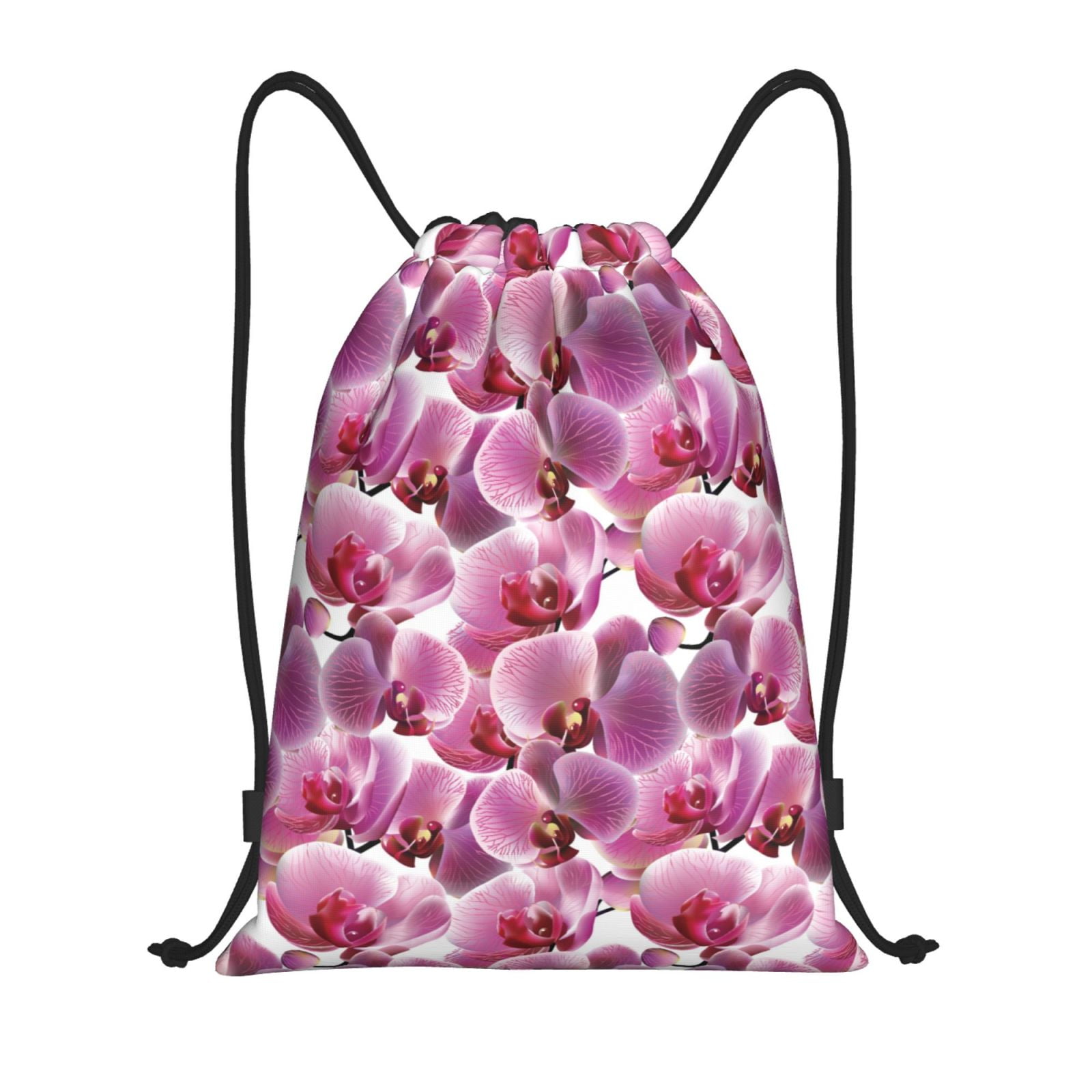 Fuzoiu Orchids Flowers Print Drawstring Backpack for Gym, Travel, Yoga ...