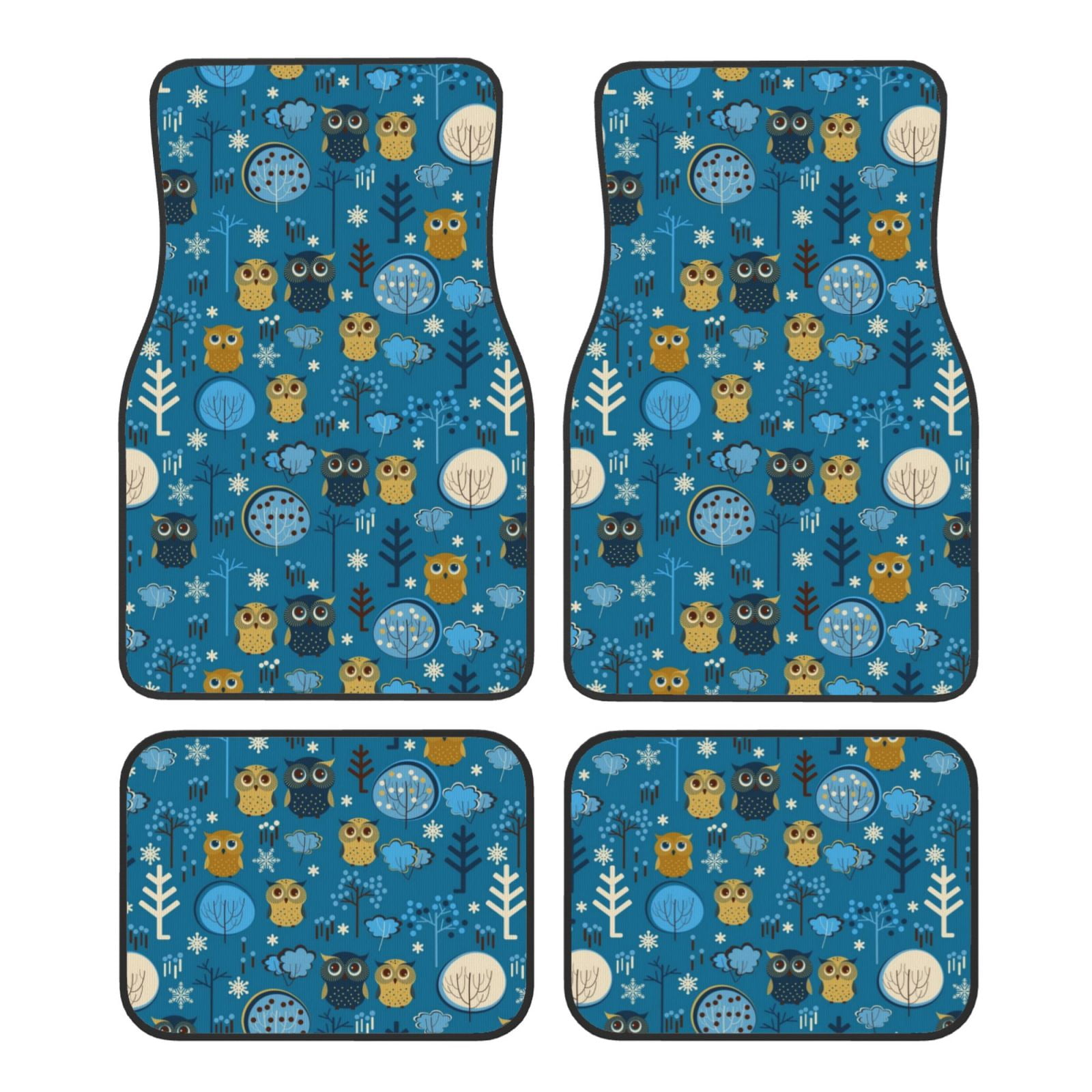 Fuzoiu Owls And Trees Print Carpet Floor Mats for Car,Car Foot Mat Set ...