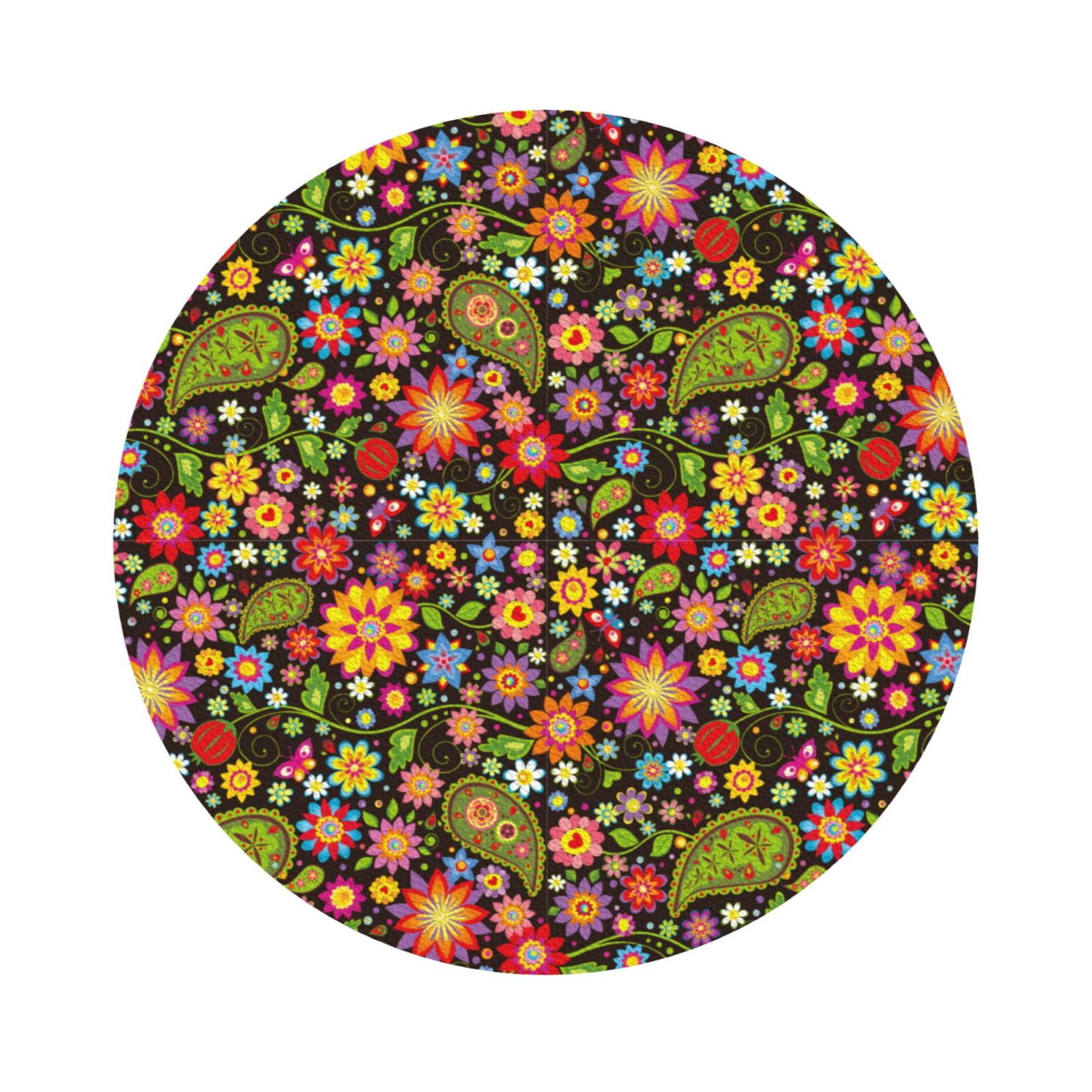 Fuzoiu Paisley7 Print Leather Coasters Set,Drink Coasters Set of 6,for ...