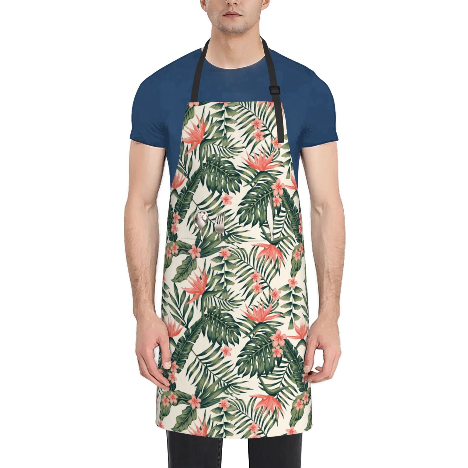 Fuzoiu Palm Trees and Tropical Print Adjustable Waterproof Apron with ...