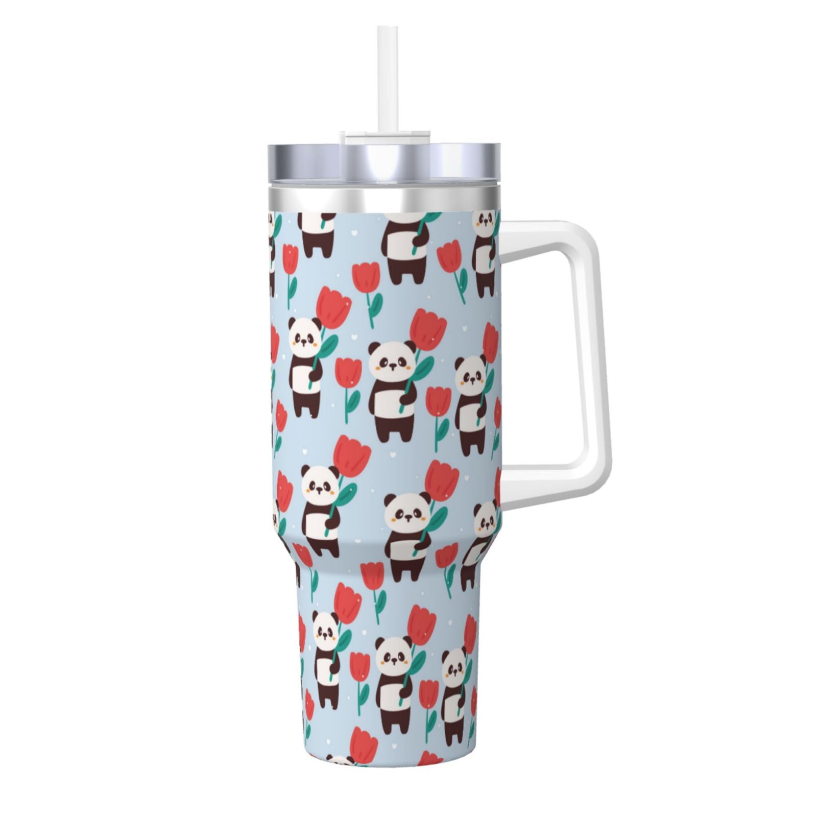 Fuzoiu Panda And Rose Print 40OZ Ice Bully Stainless Steel Insulated ... Fuzoiu Panda And Rose Print 40OZ Ice Bully Stainless Steel Insulated ...