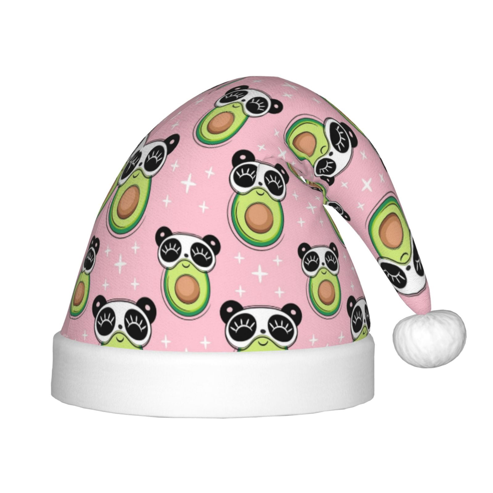 Fuzoiu Panda Avocado Print Santa Hat Christmas Hat for kids,Santa Hats ...