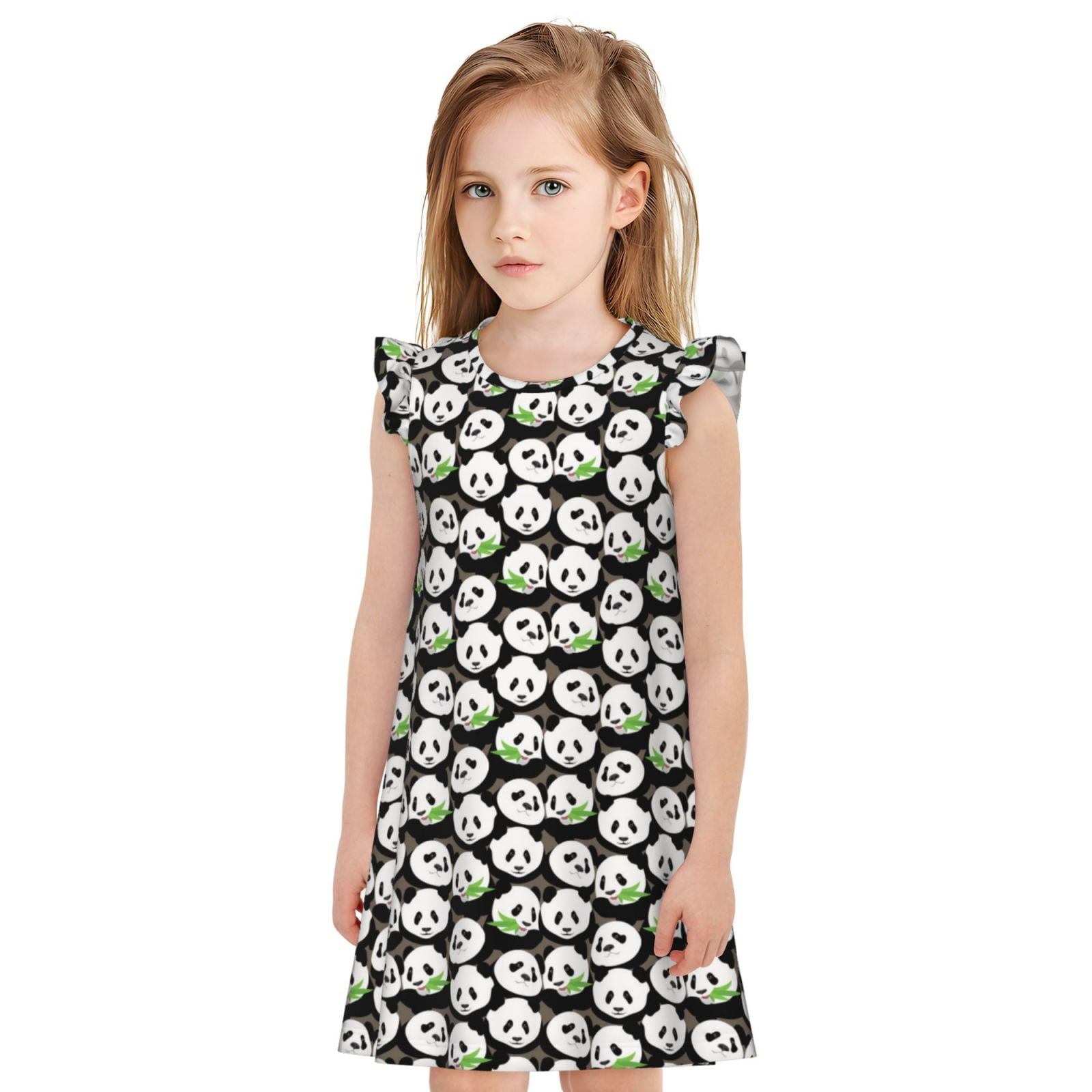 Fuzoiu Panda Bear Print Girls' Nightgowns Pajamas Dress,Girls ...