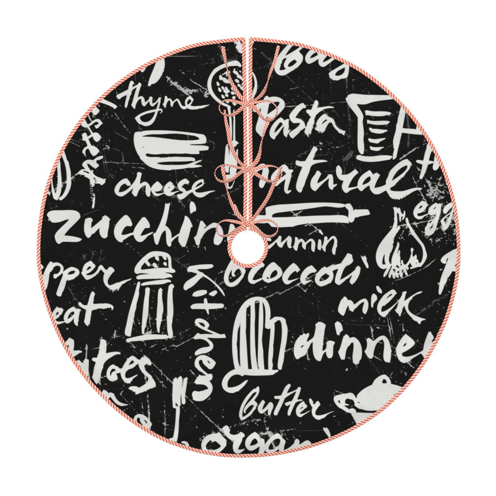 Fuzoiu Pasta Bacon Print Christmas Tree Skirt,Xmas Christmas ...
