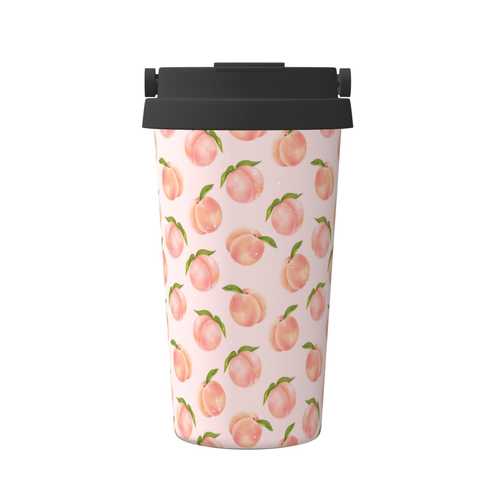 Fuzoiu Peach With Leaves Print Stainless Steel Travel Mug,Vacuum ...