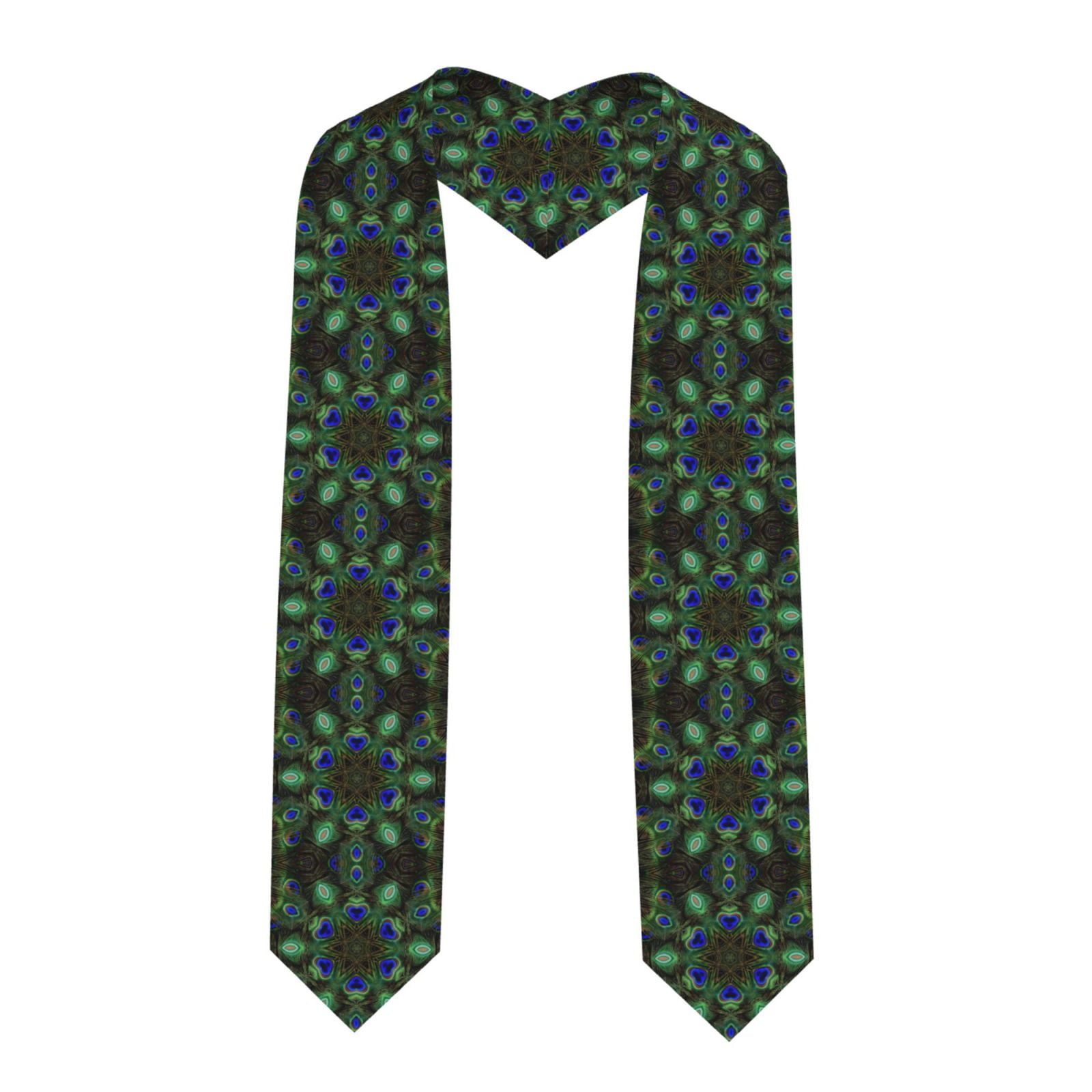 Fuzoiu Peacock Feathers Print Graduation Sash,Graduation Stole,Unisex ...