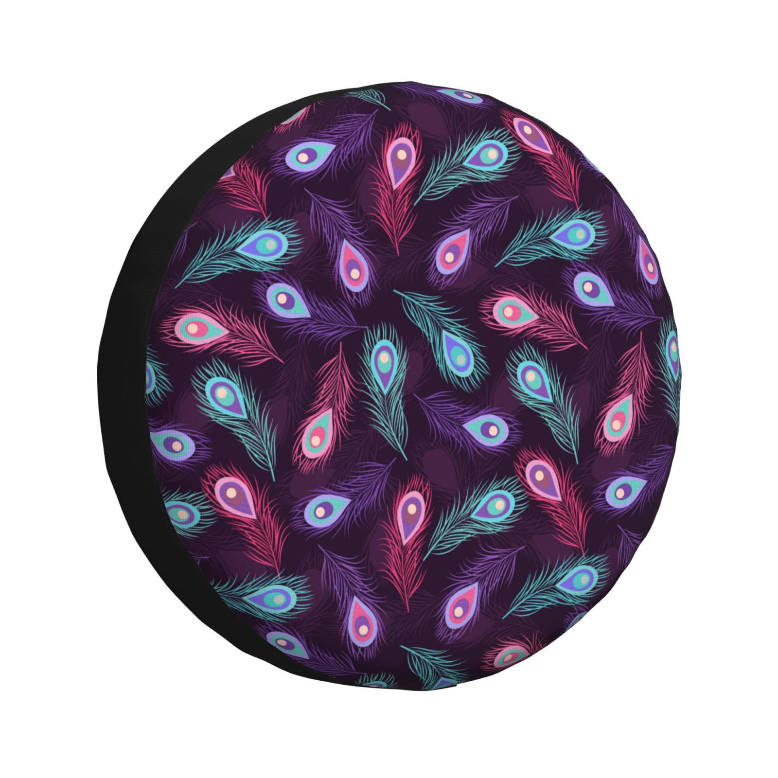 Fuzoiu Peacock Feathers3 Print Universal Spare Tire Cover with Buckle ...