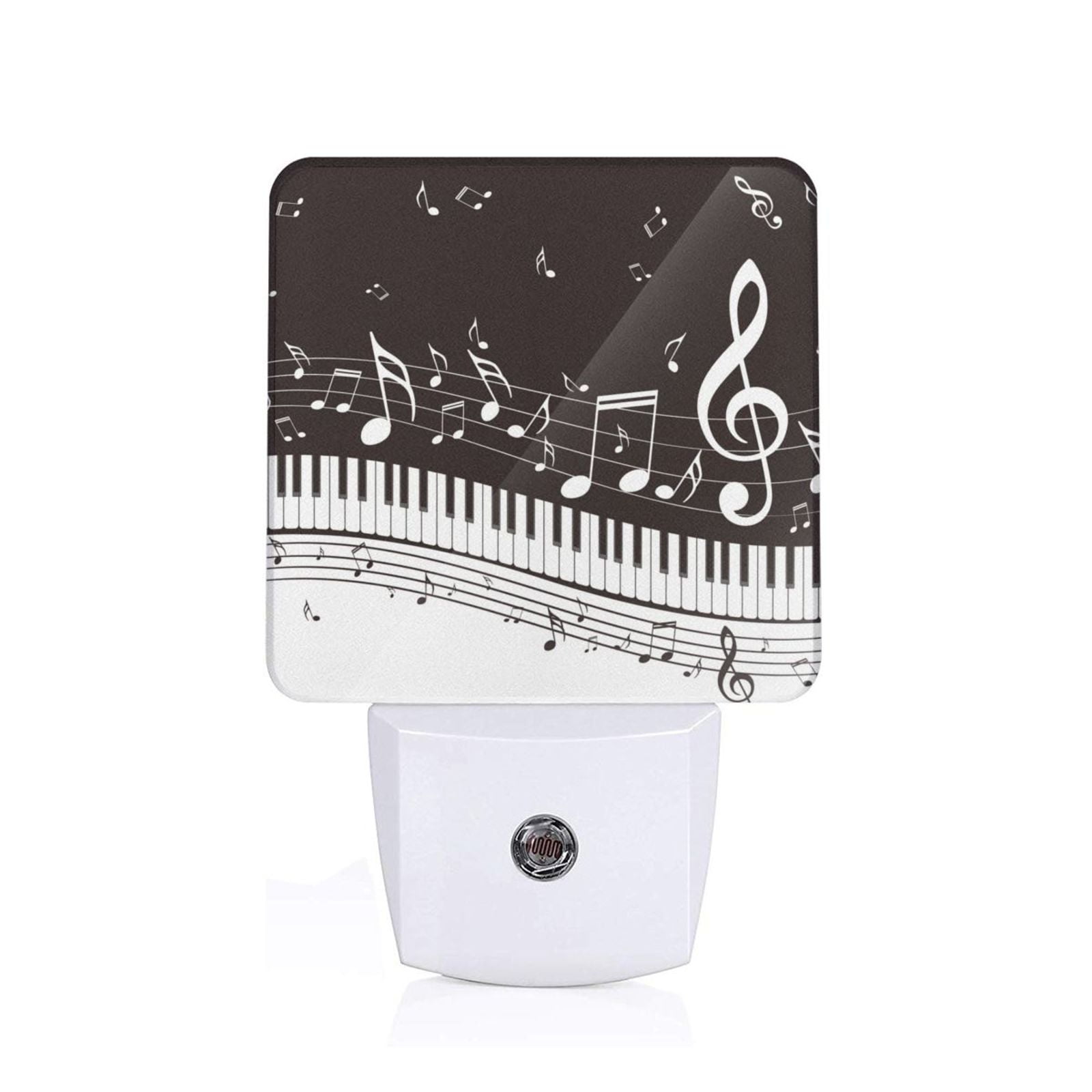 Fuzoiu Piano Keys With Musical Notes Print Dusk to Dawn LED Night Light ...