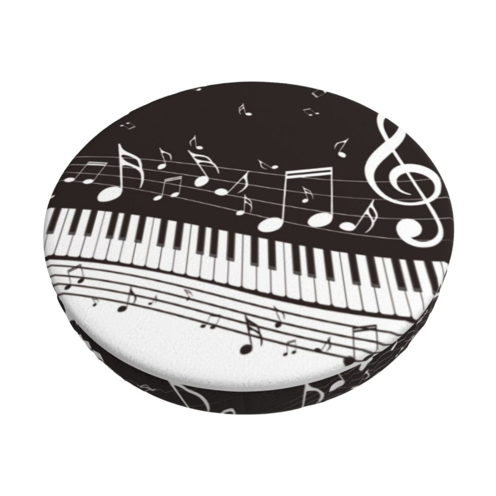 Fuzoiu Piano Keys With Musical Notes Print Bar Stool Cushions, Super ...