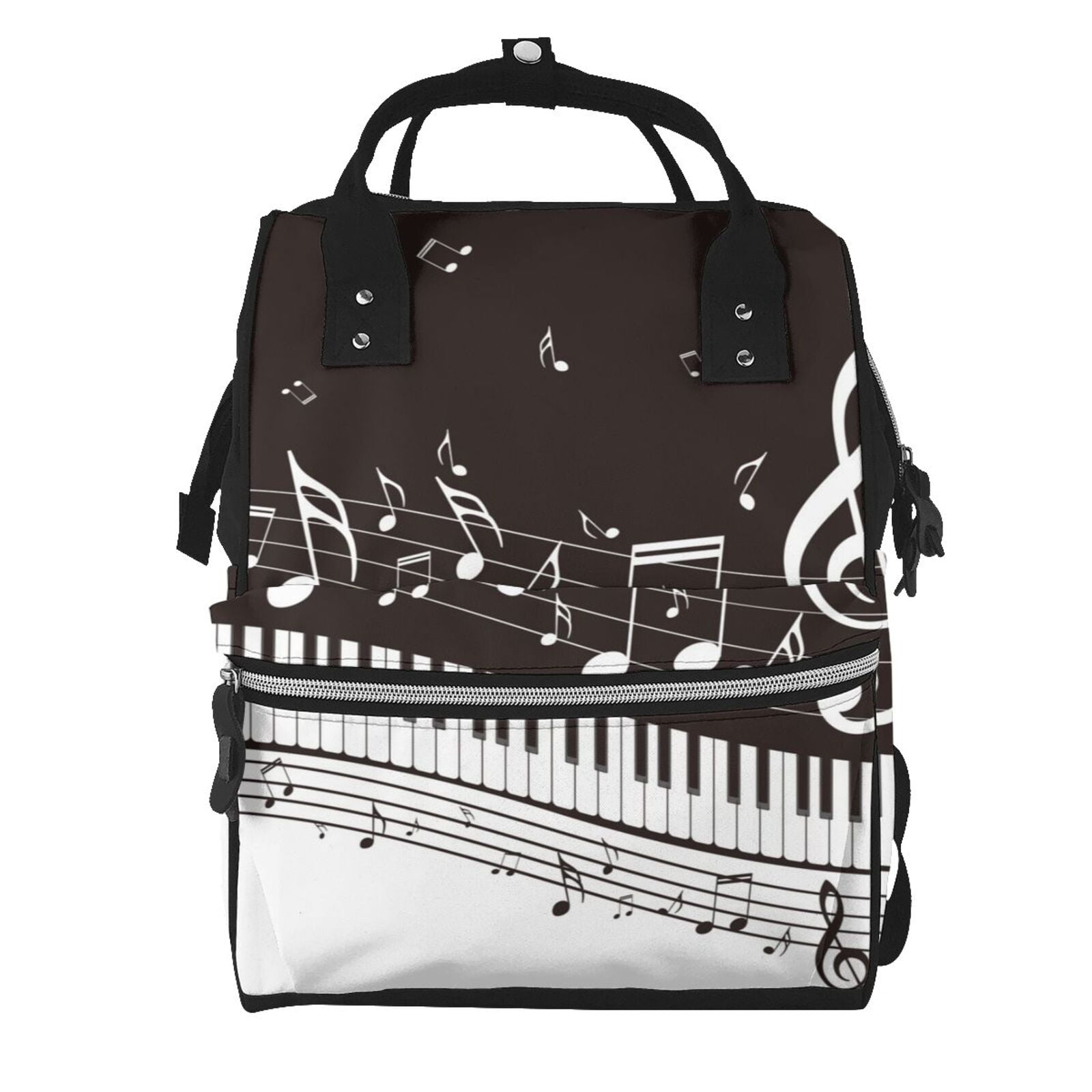 Fuzoiu Piano Keys With Musical Notes Print Diaper Bag Backpack,Baby ...