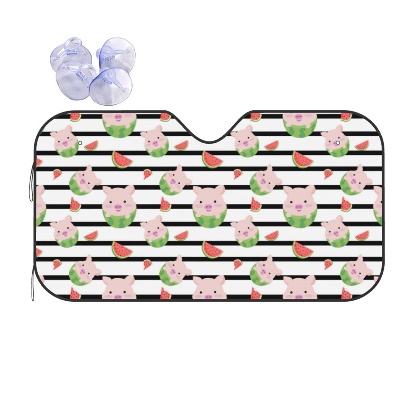 Fuzoiu Pig And Watermelon Print Car Windshield Sun Shade,Block Uv Rays ...
