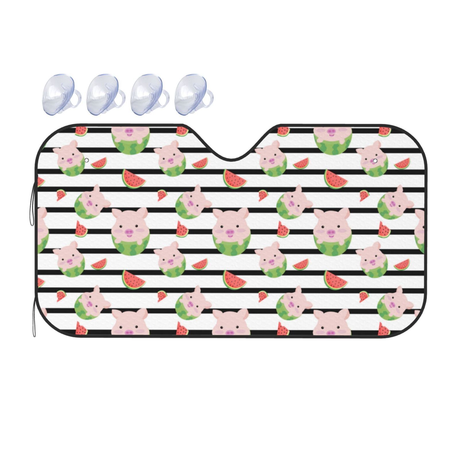 Fuzoiu Pig And Watermelon Print Car Windshield Sunshade,Foldable ...