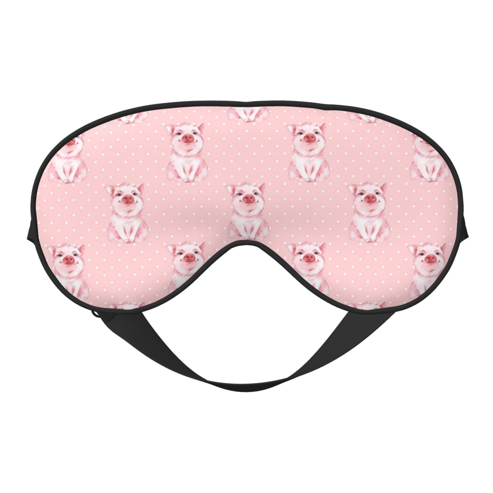 Fuzoiu Pig Polka Dot Print Sleep Masks,Eye Masks with Adjustable Strap ...