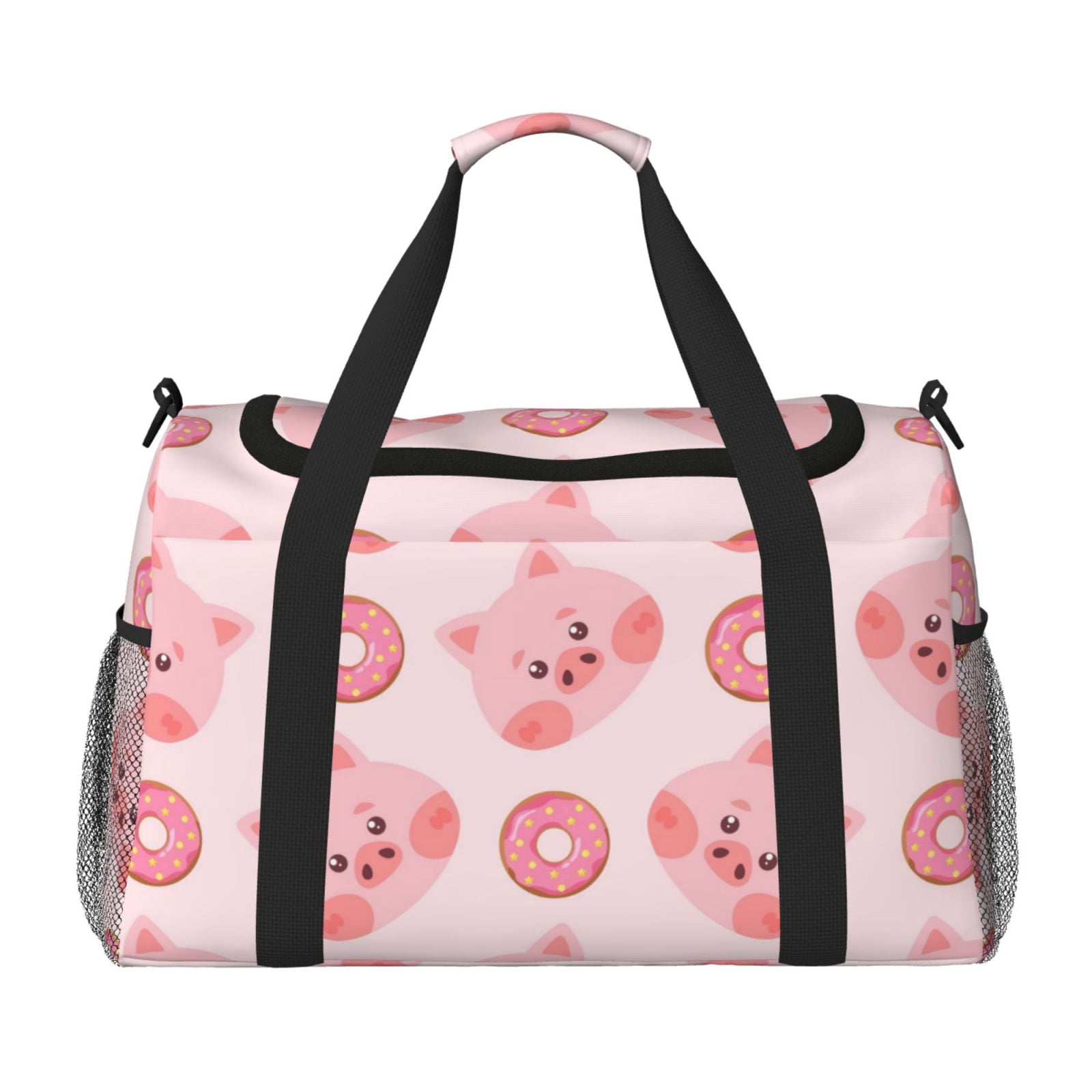 Fuzoiu Pigs Head And Donuts Print Travel Duffle Bag,Carry On Tote Bags ...