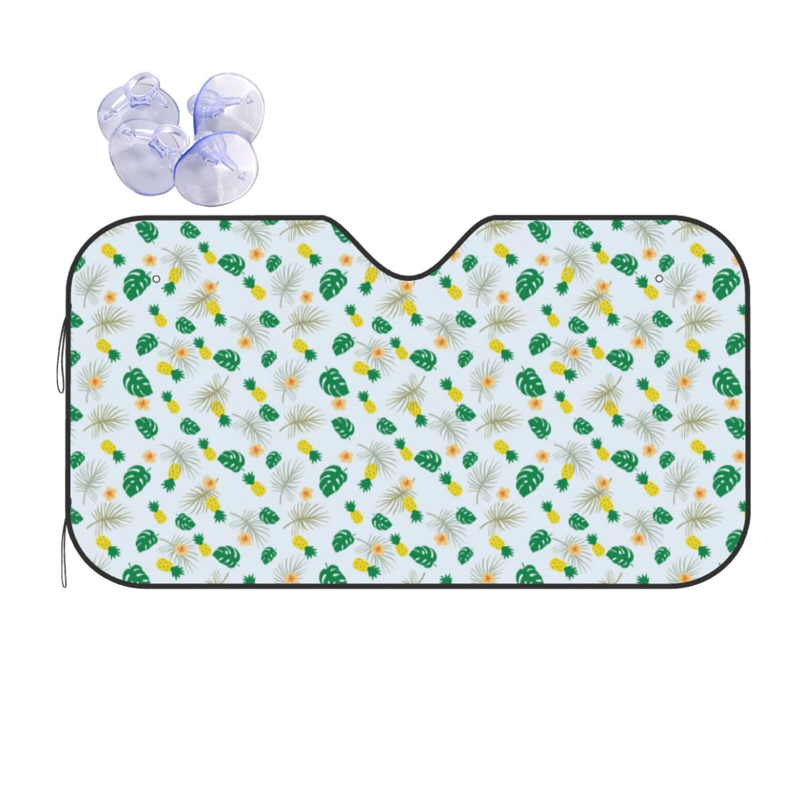 Fuzoiu Pineapple Print Car Windshield Sun Shade,Block Uv Rays Sunshade ...