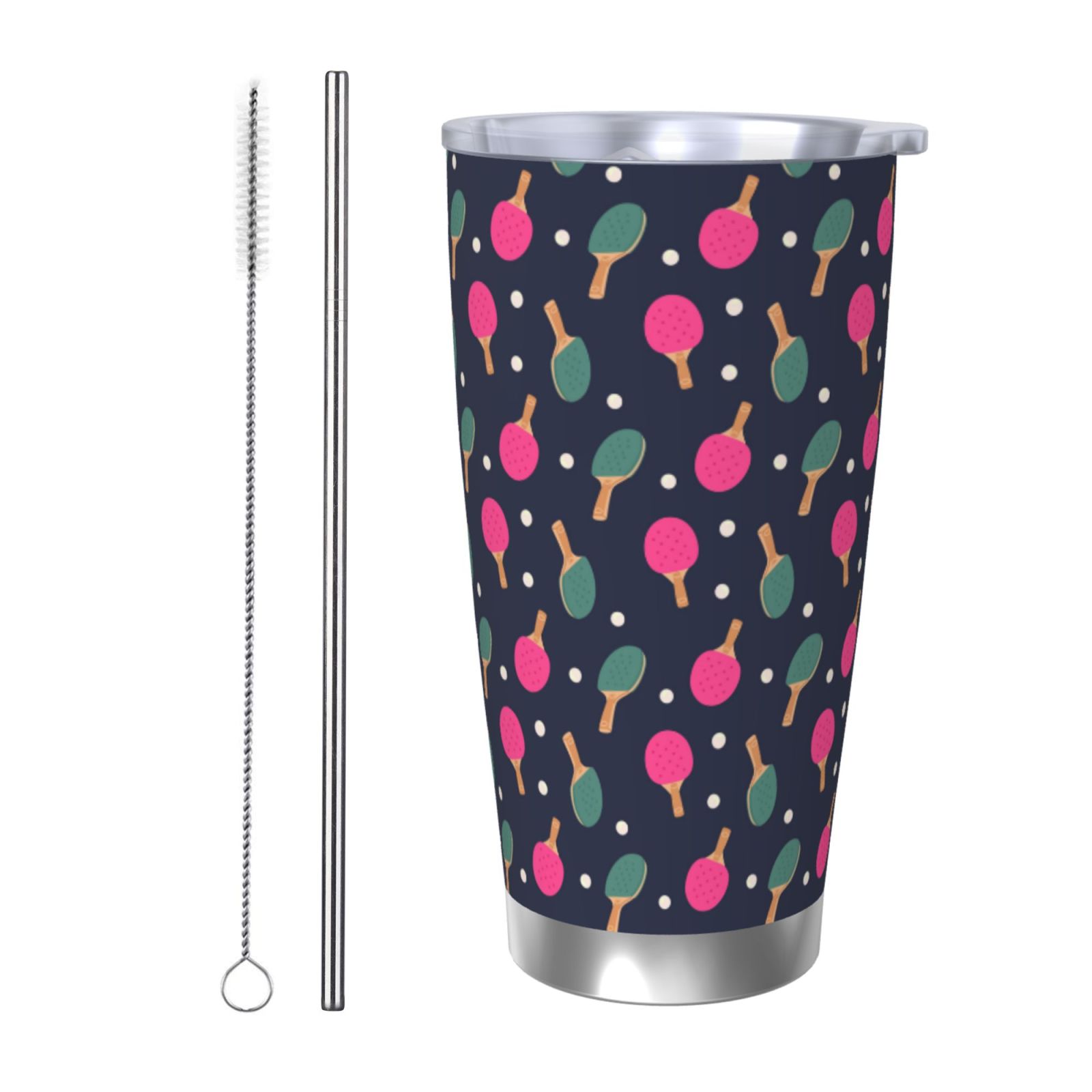 Fuzoiu Ping Pong Rackets And Balls Print 20oz Tumbler, Stainless Steel ...