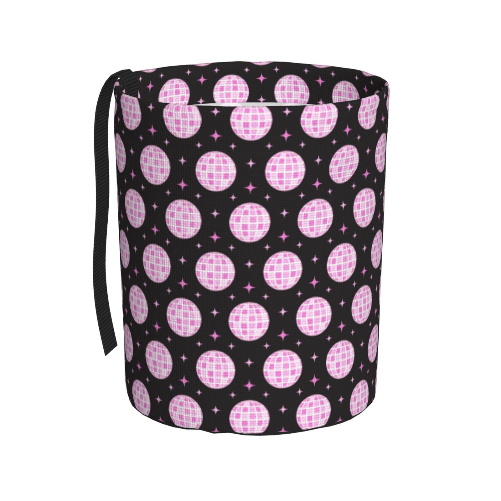 Fuzoiu Pink Groovy Disco Ball Print Car Trash Can,Leakproof Car Trash ...