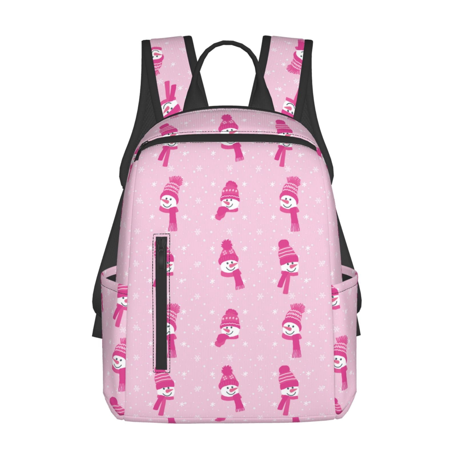 Fuzoiu Pink Scarf Snowman Print Lightweight Daypack,Weekender Bag for ...