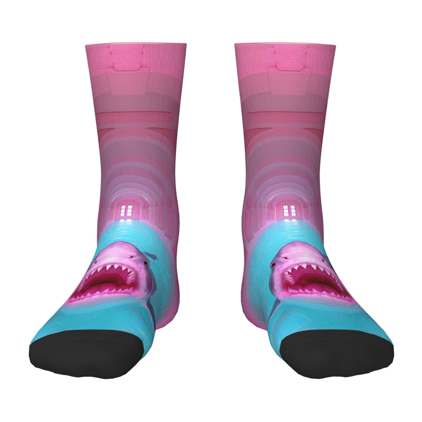 Fuzoiu Pink Shark Pool Fantasy Print Kids Socks For Boys Girls,Grip ...