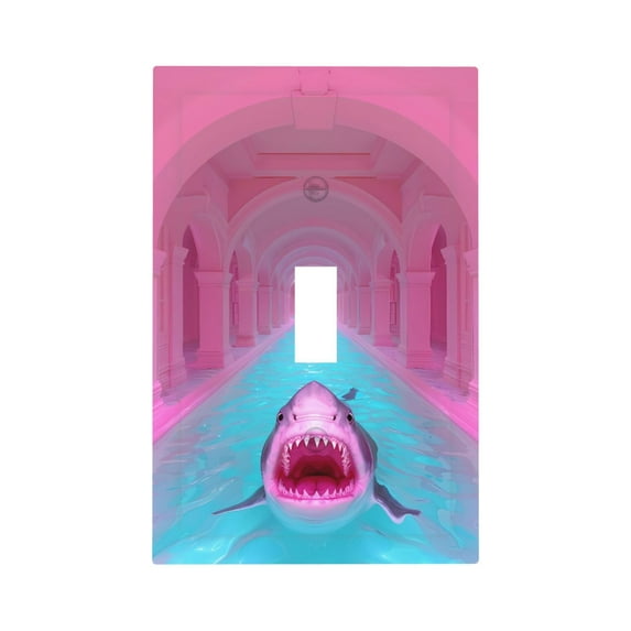 Fuzoiu Pink Shark Pool Fantasy Print Single Duplex Outlet Cover Plate ...