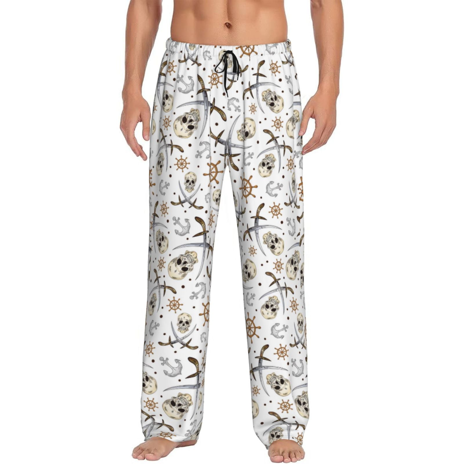 Fuzoiu Pirate skulls Print Men's Pajama Pants,Lounge Pants for Men ...