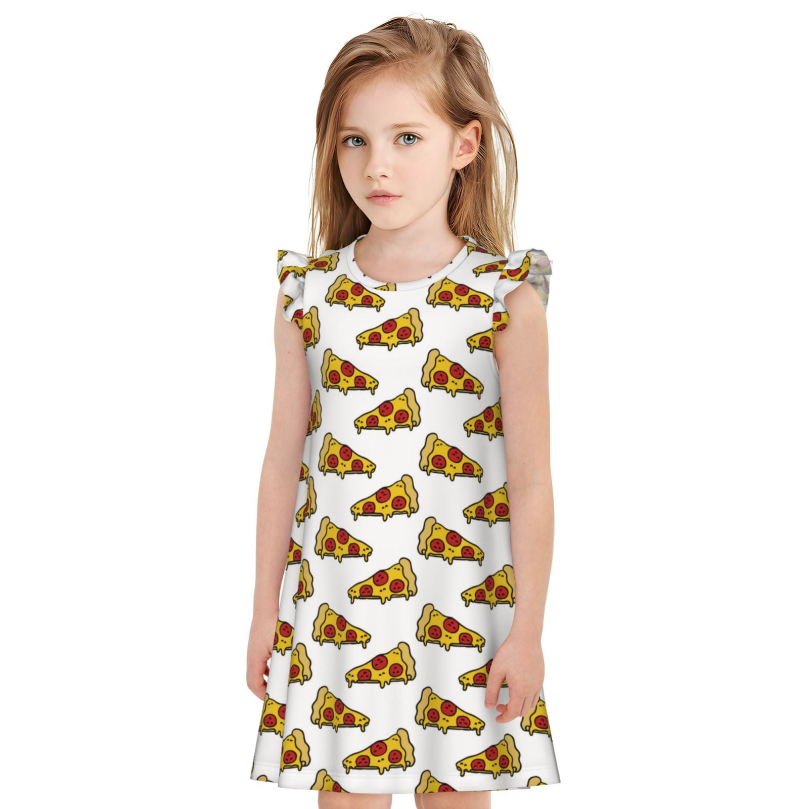 Fuzoiu Pizza Print Girls' Nightgowns Pajamas Dress,Girls Nightgowns ...