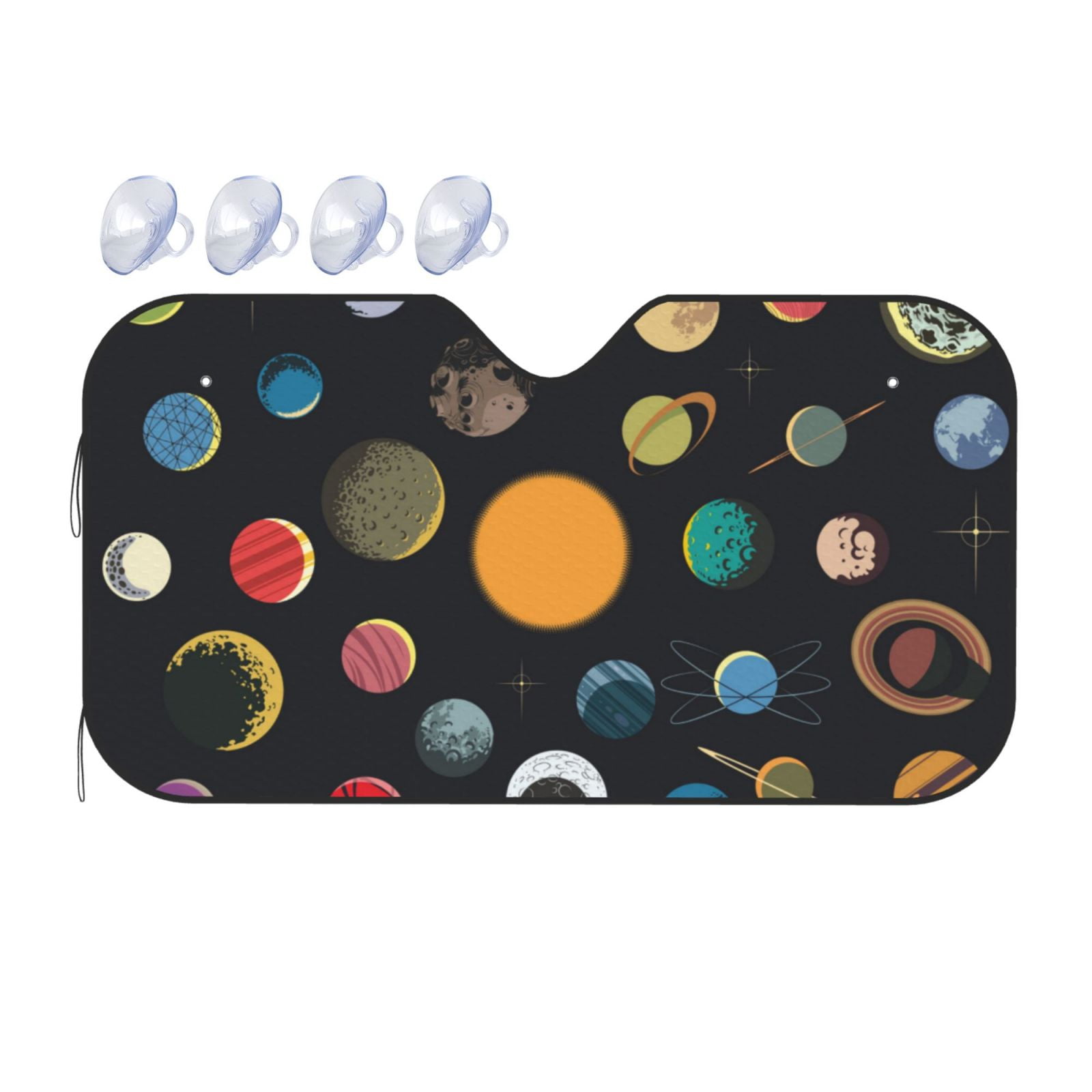 Fuzoiu Planets And Their Moons Print Car Windshield Sunshade,Foldable ...