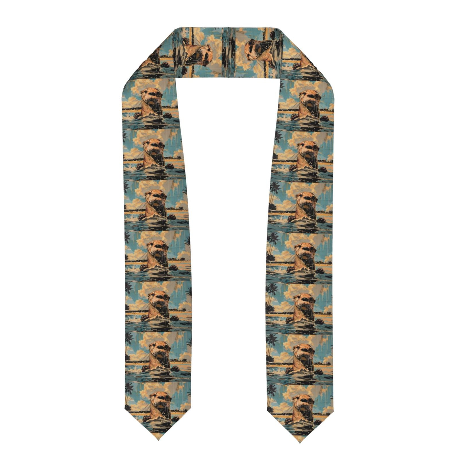 Fuzoiu Playful Otter Tropical Beach Print Graduation Sash,Graduation ...