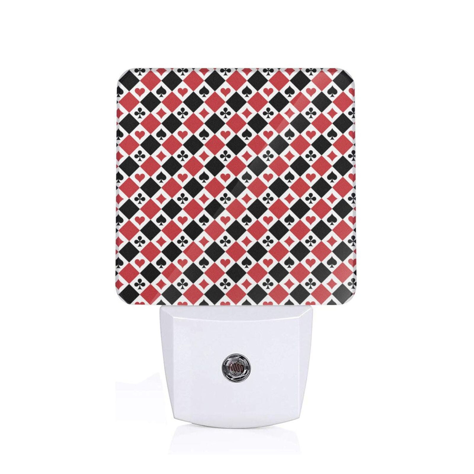 Fuzoiu Playing Cards Print Dusk to Dawn LED Night Light with Light ...
