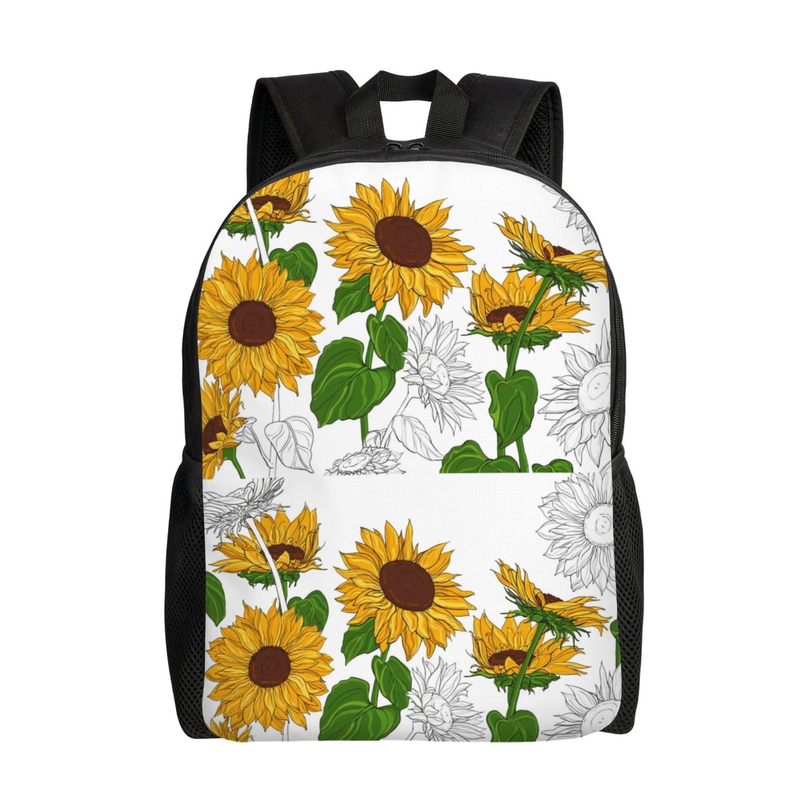 Fuzoiu Plump Sunflower And Sketch Print Laptop Backpack,Work Business ...