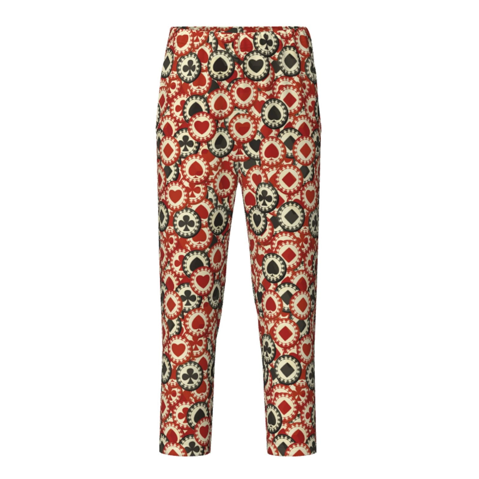 Fuzoiu Poker Chips Print Teenagers' Pajama Pants,Lounge Pants with ...