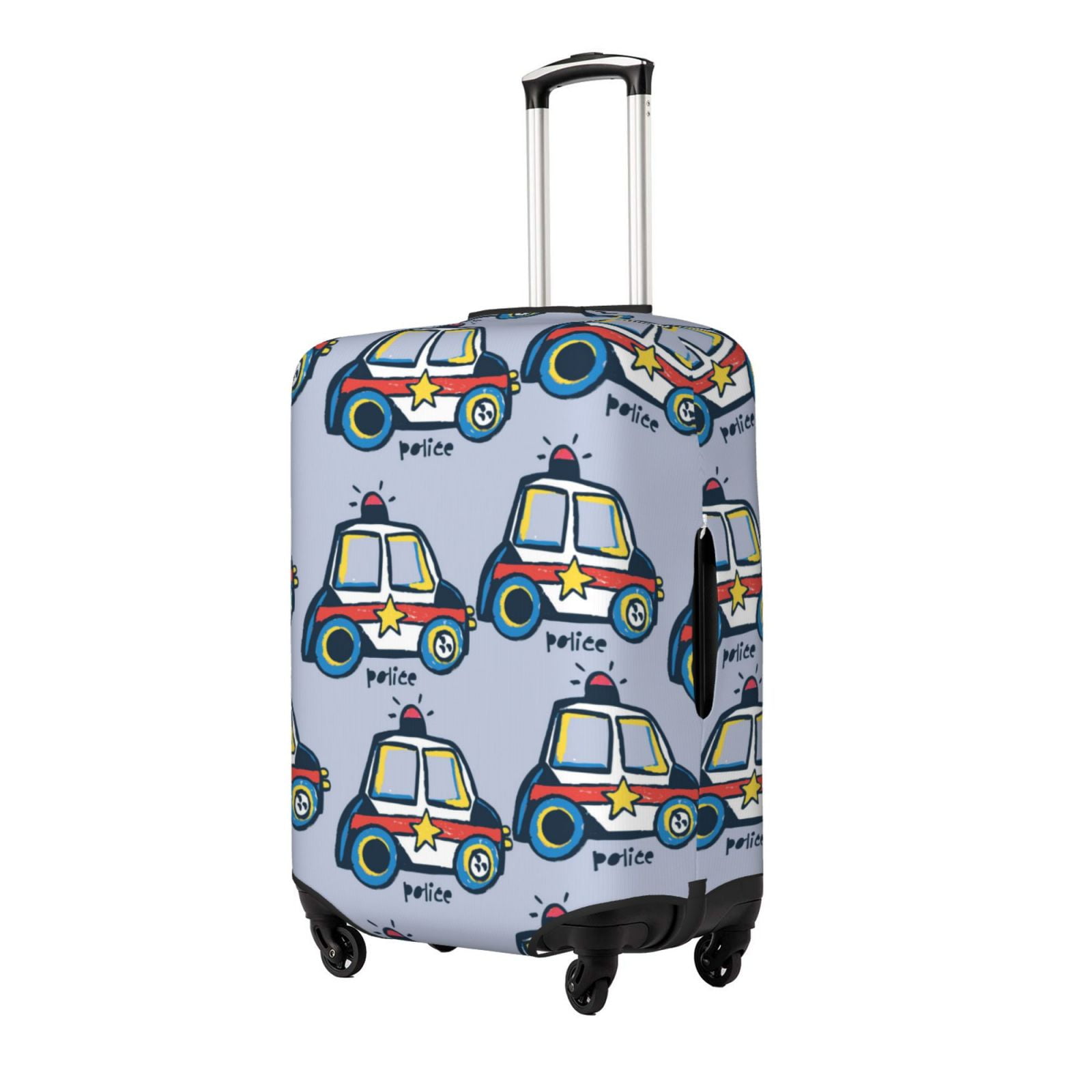Fuzoiu Police Car Print Suitcase Cover,Washable Luggage Covers for ...