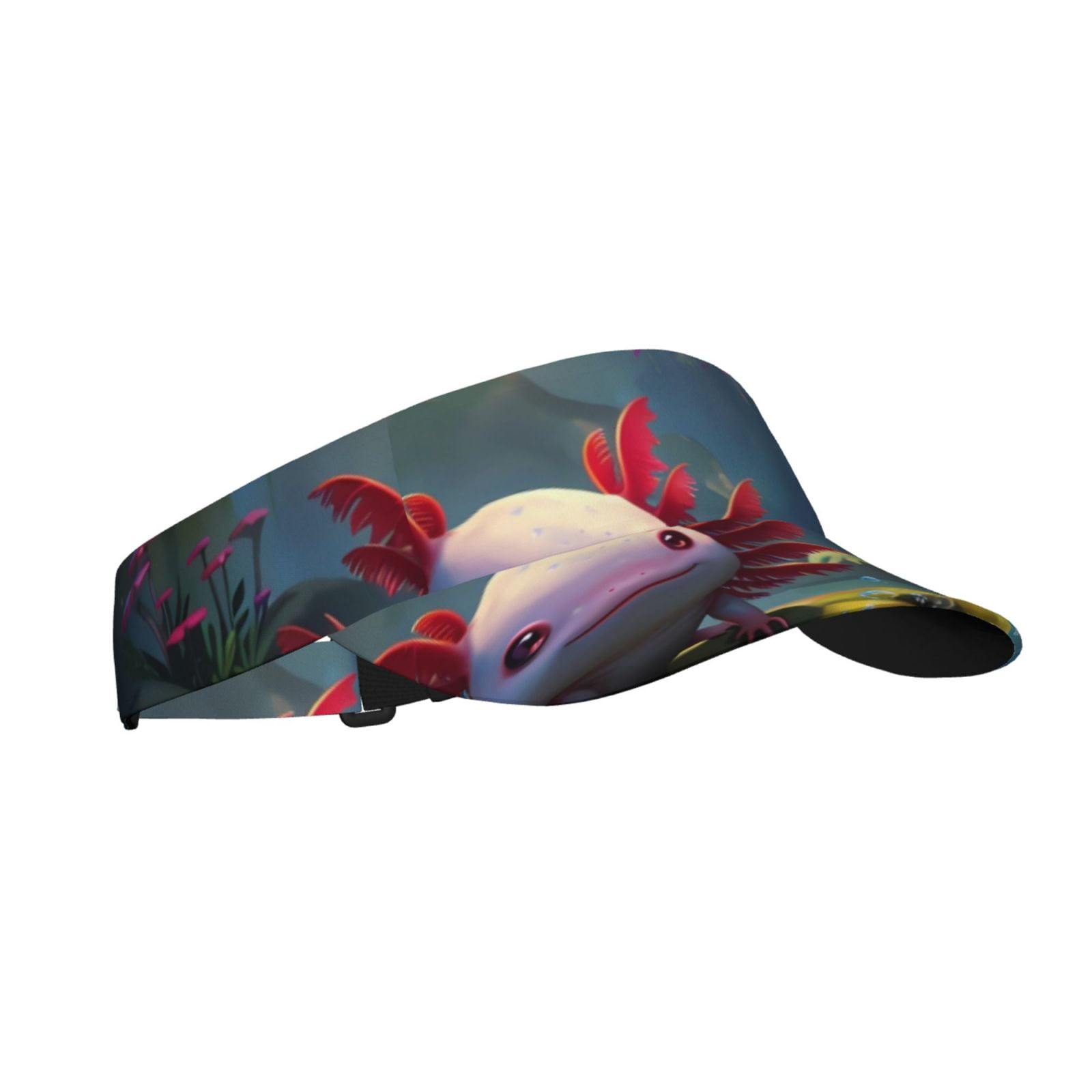 Fuzoiu Pond Cute Axolotl Print Adult Sunscreen Visor Cap,Adjustable ...