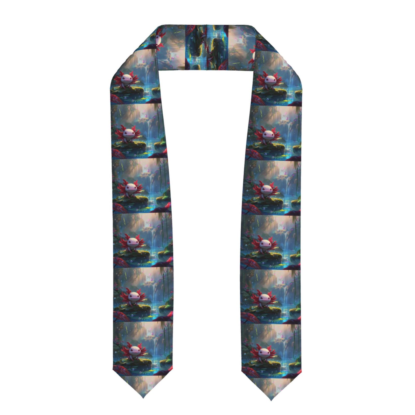 Fuzoiu Pond Cute Axolotl Print Graduation Sash,Graduation Stole,Unisex ...