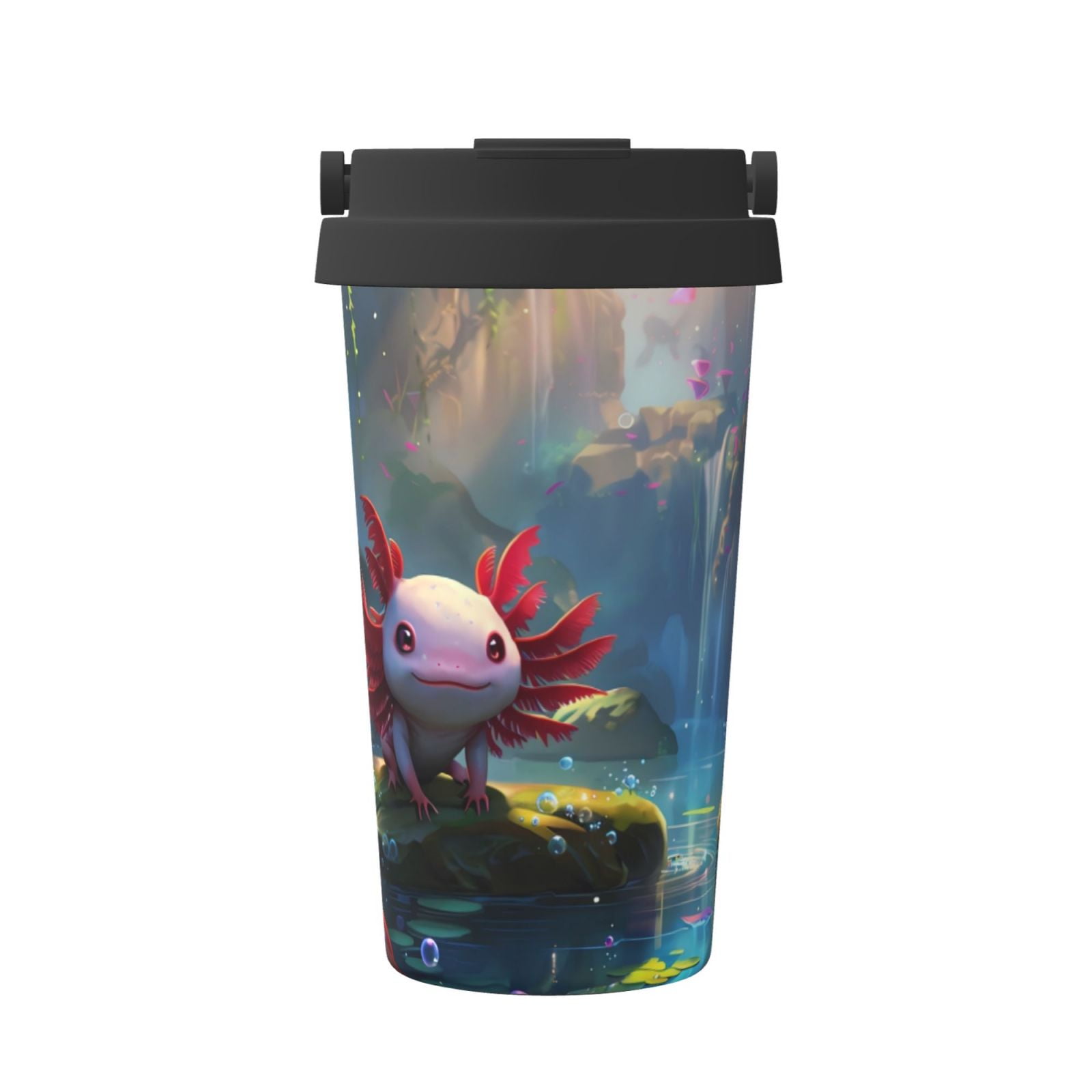 Fuzoiu Pond Cute Axolotl Print Stainless Steel Travel Mug,Vacuum ...