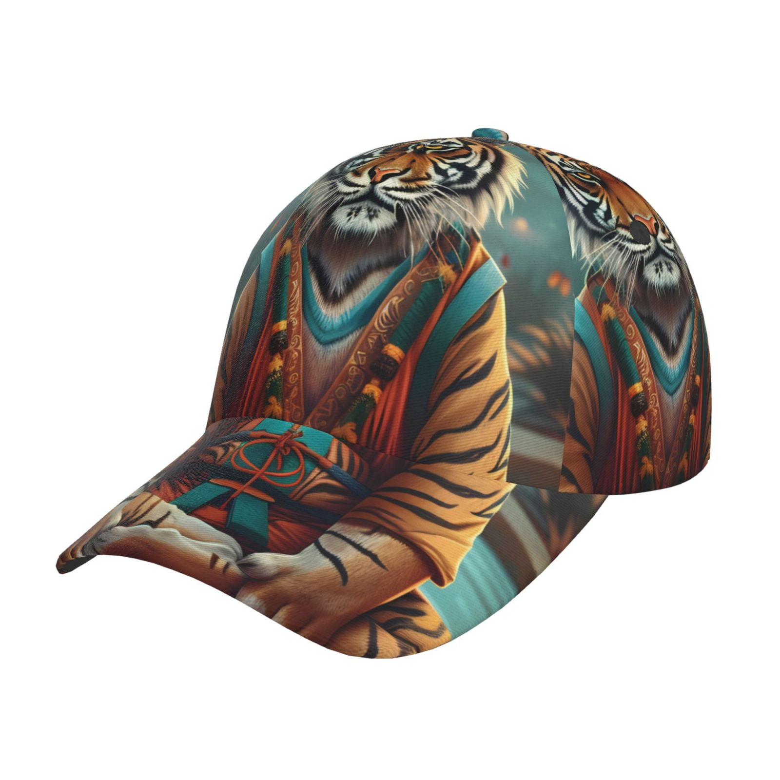 Fuzoiu Pond Meditating Tiger Print Adjustable Baseball Cap for Men and ...