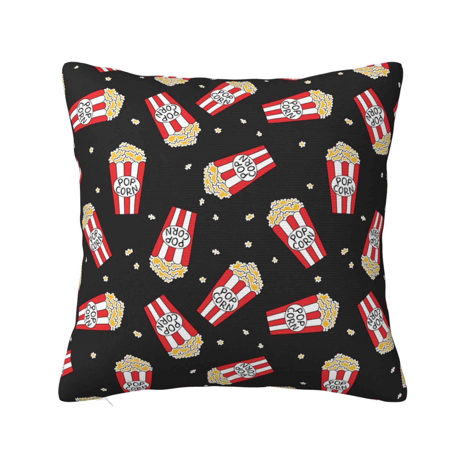 Fuzoiu Popcorn Print Square Pillow Cover,Hidden Zipper Design,Luxury ...