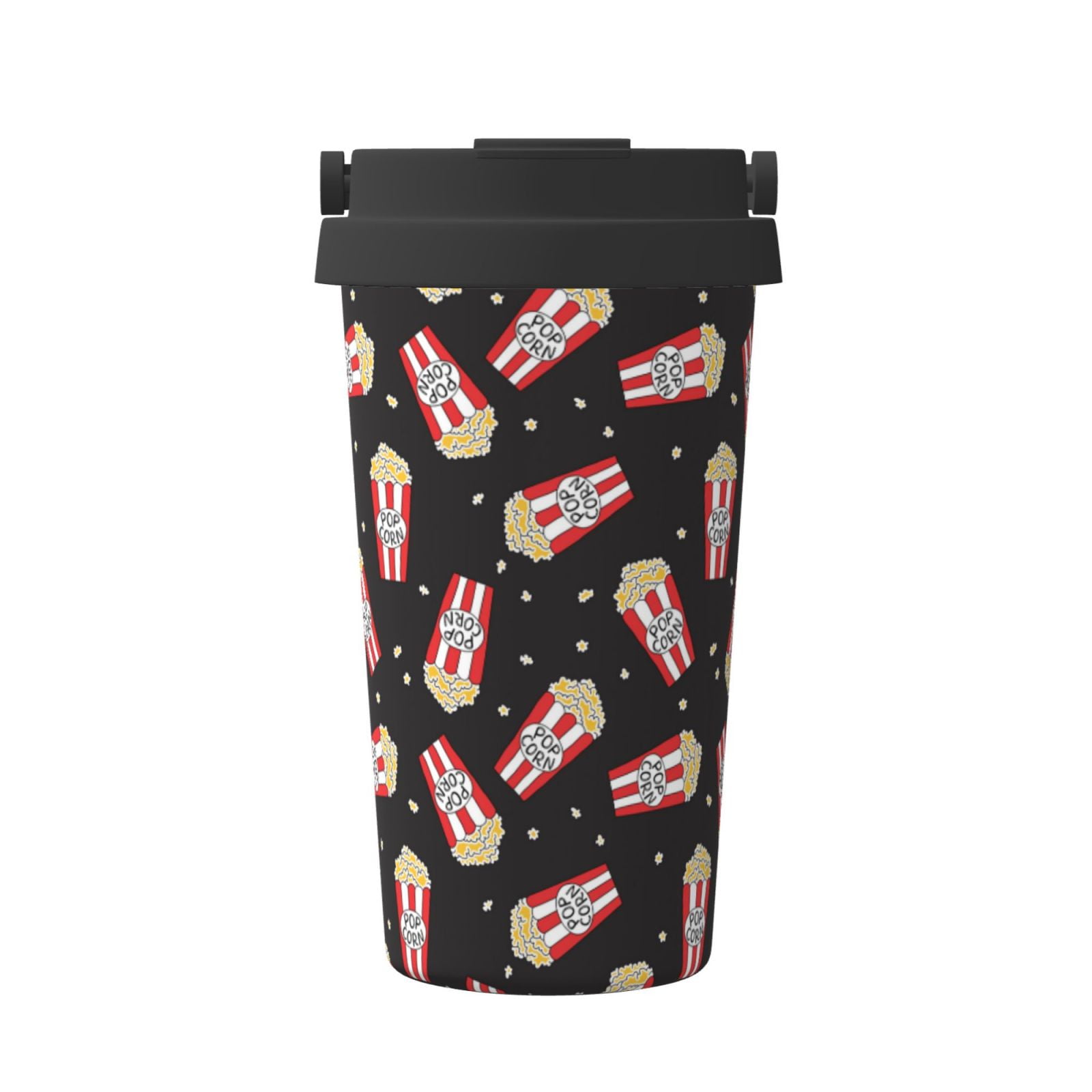 Fuzoiu Popcorn Print Stainless Steel Travel Mug,Vacuum Insulated Coffee ...