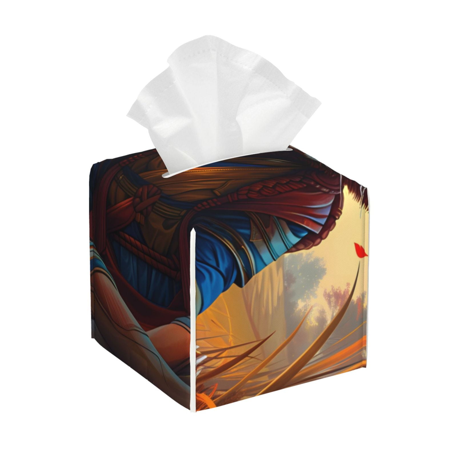 Fuzoiu Prairie Meditating Raccoon Print Tissue Box Cover Holder, Square ...