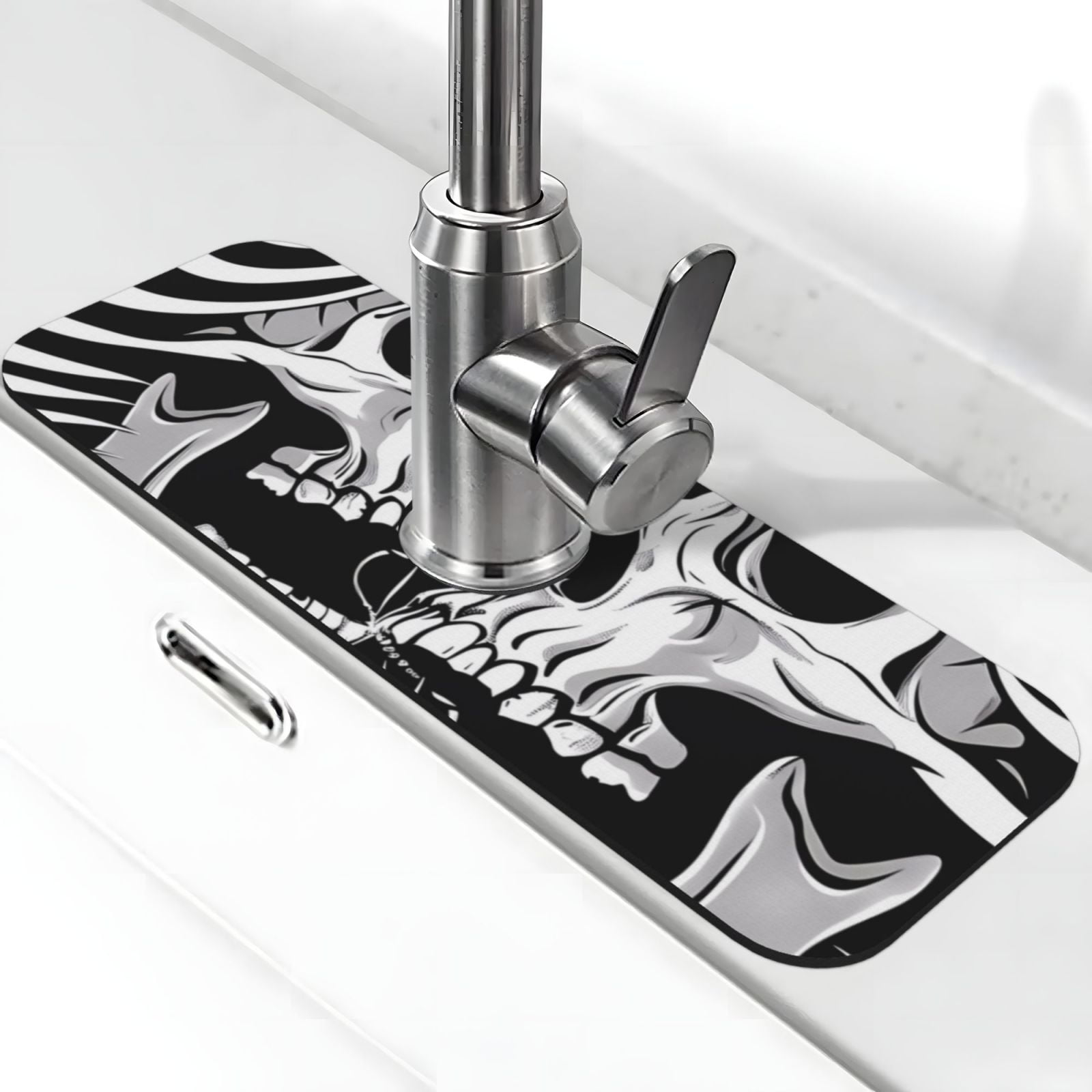 Fuzoiu Psychedelic Skull Illusion Art Print Kitchen Faucet Suction Pad ...