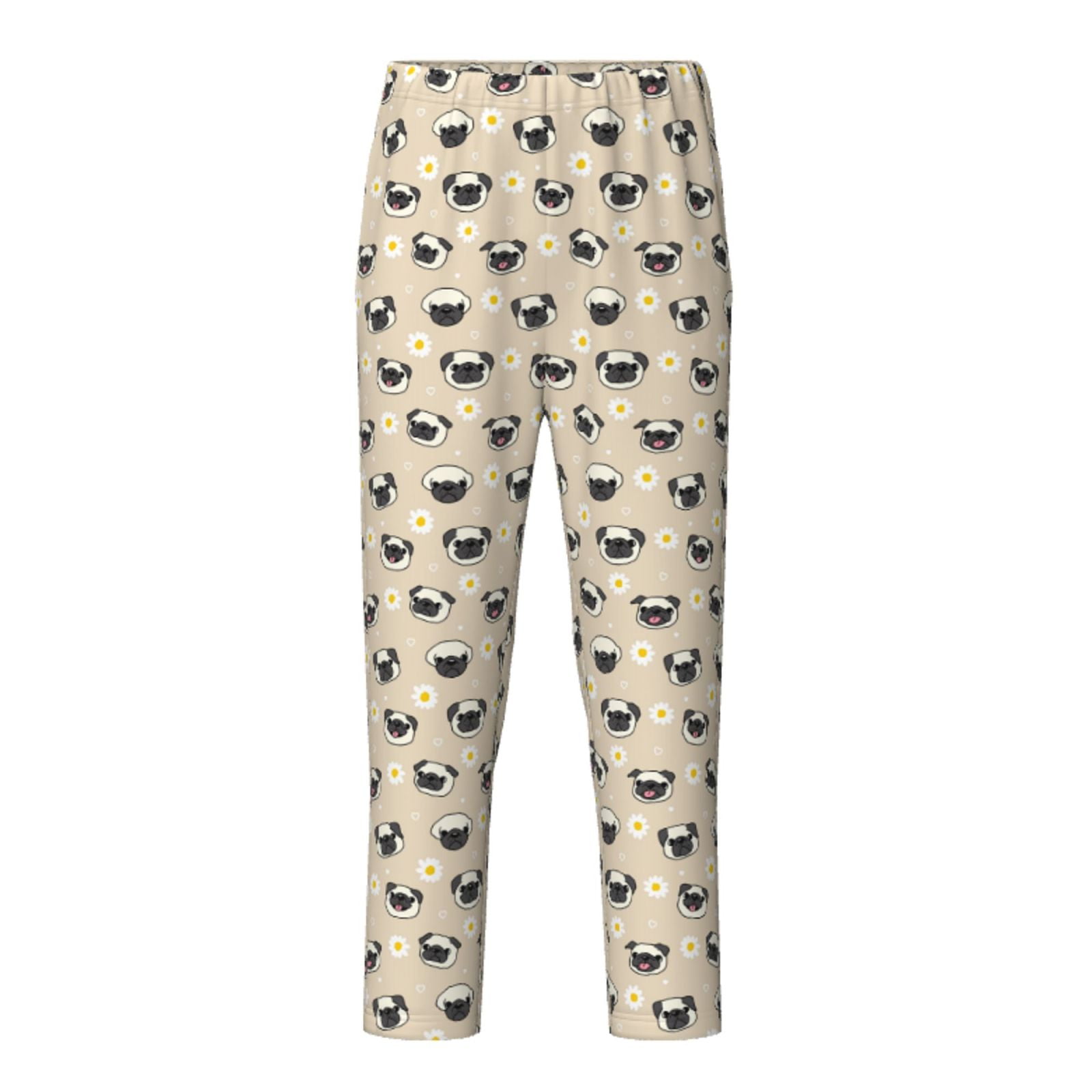 Fuzoiu Pug Dog Face Print Teenagers' Pajama Pants,Lounge Pants with ...