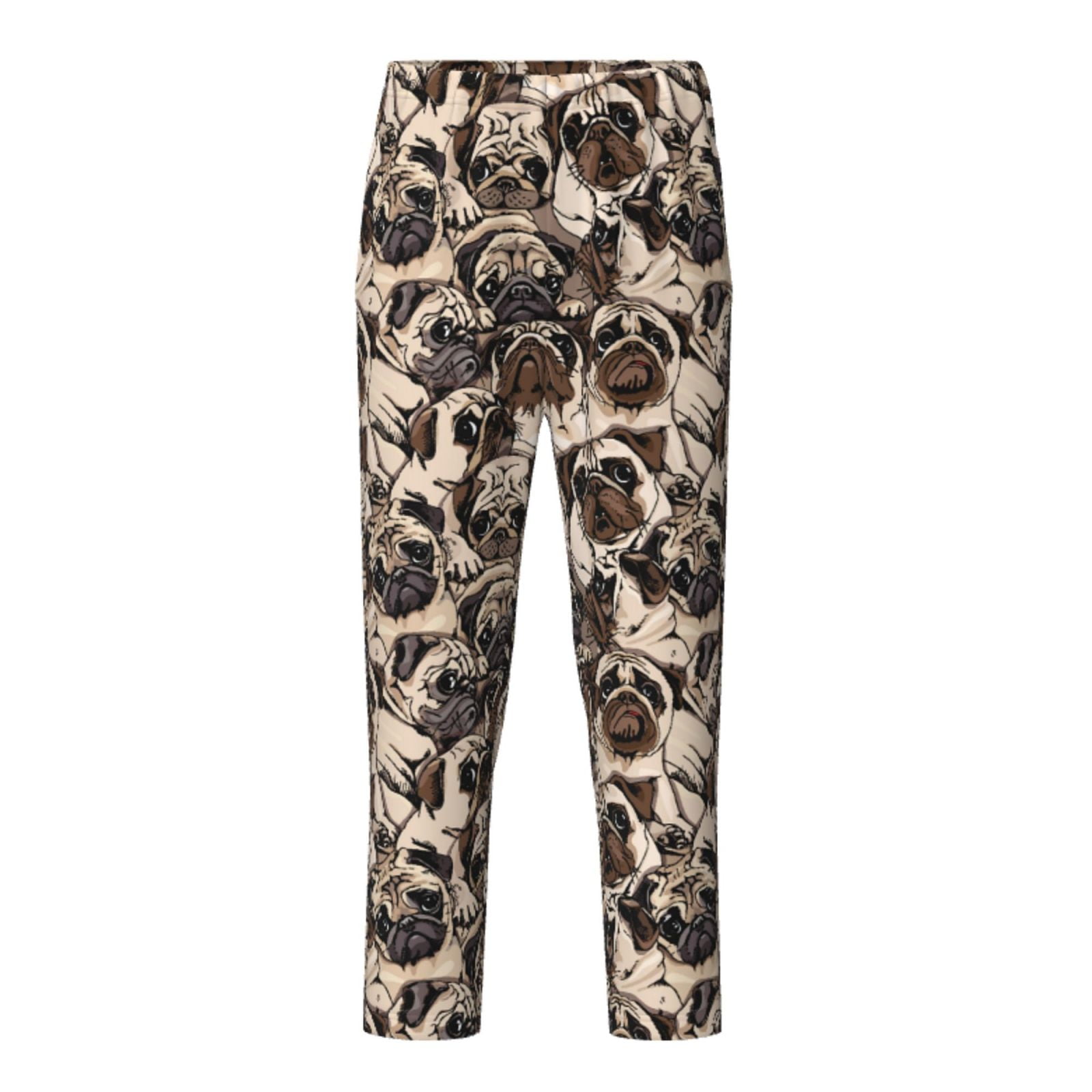 Fuzoiu Pug Print Teenagers' Pajama Pants,Lounge Pants with Elastic ...