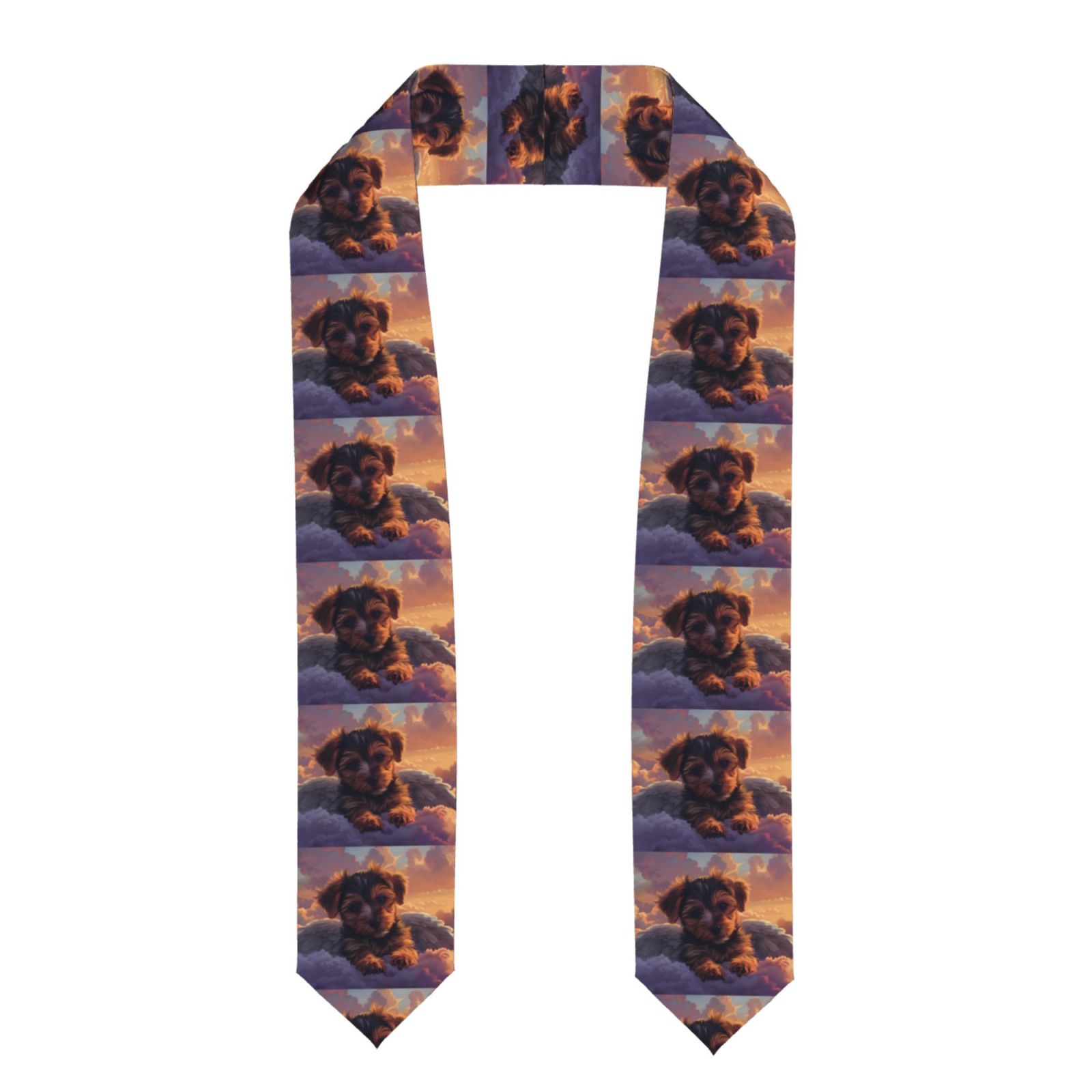 Fuzoiu Puppy Lying On A Cloud Print Graduation Sash,Graduation Stole ...