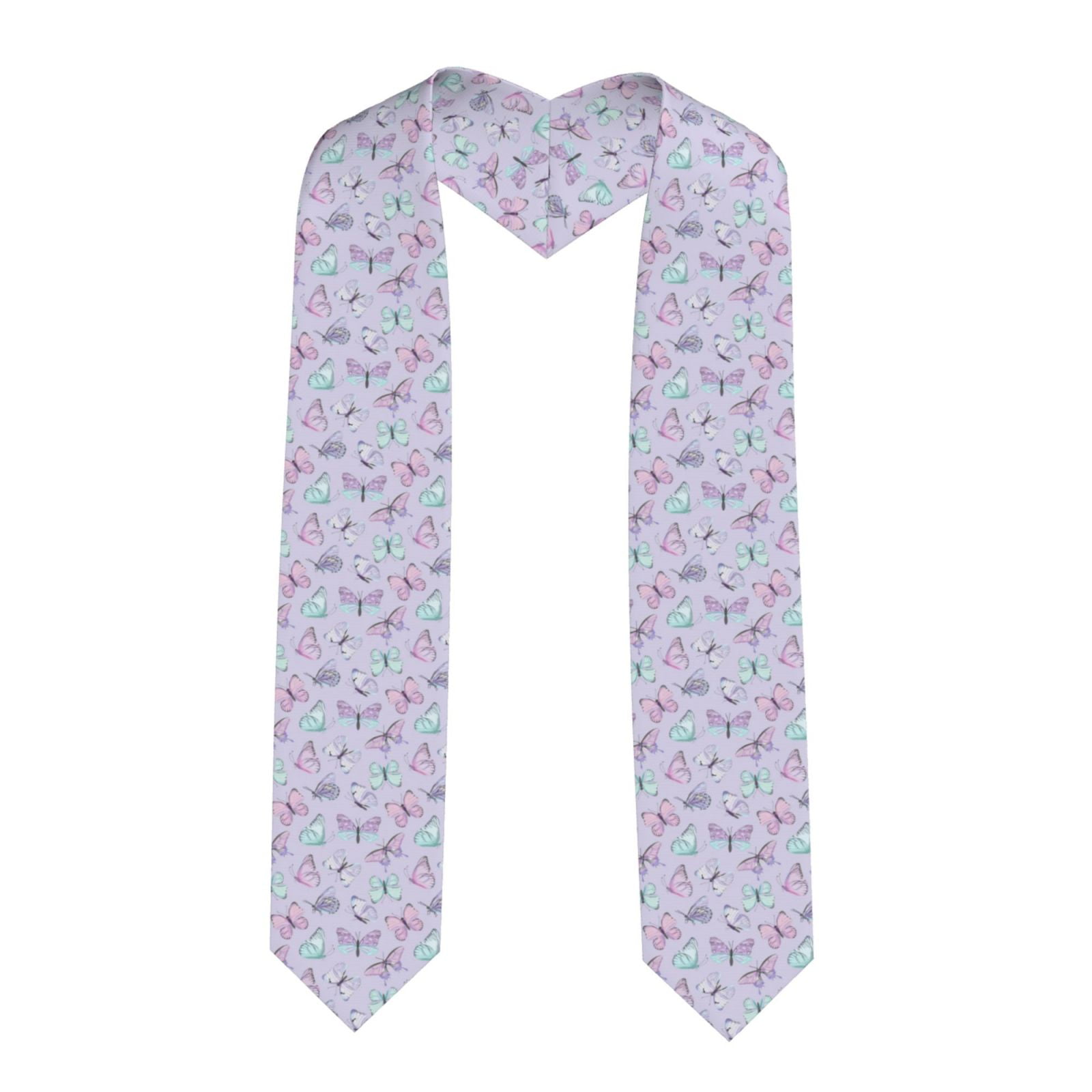 Fuzoiu Purple Butterfly Print Graduation Sash,Graduation Stole,Unisex ...