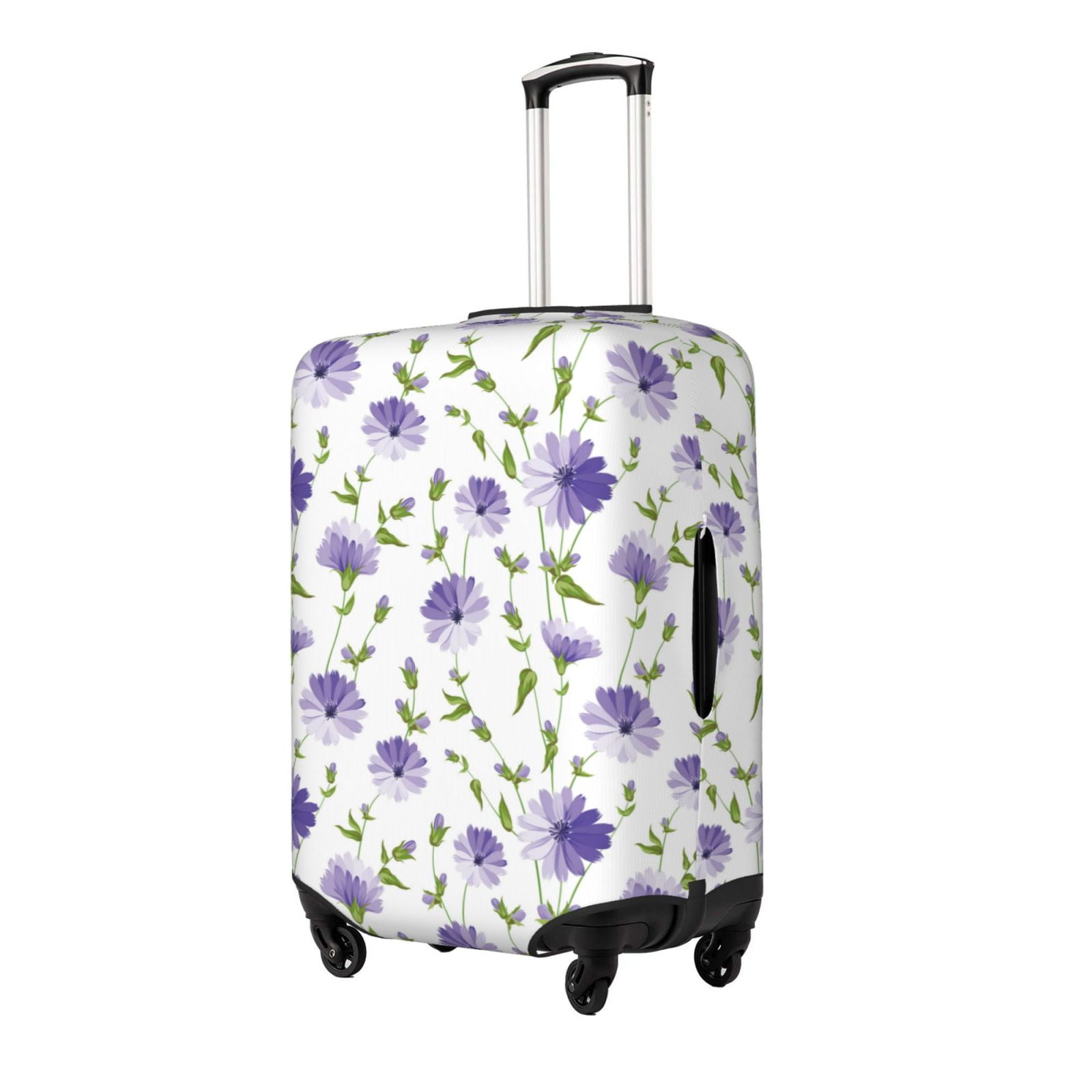 Fuzoiu Purple Chicory Print Suitcase Cover,Washable Luggage Covers for ...