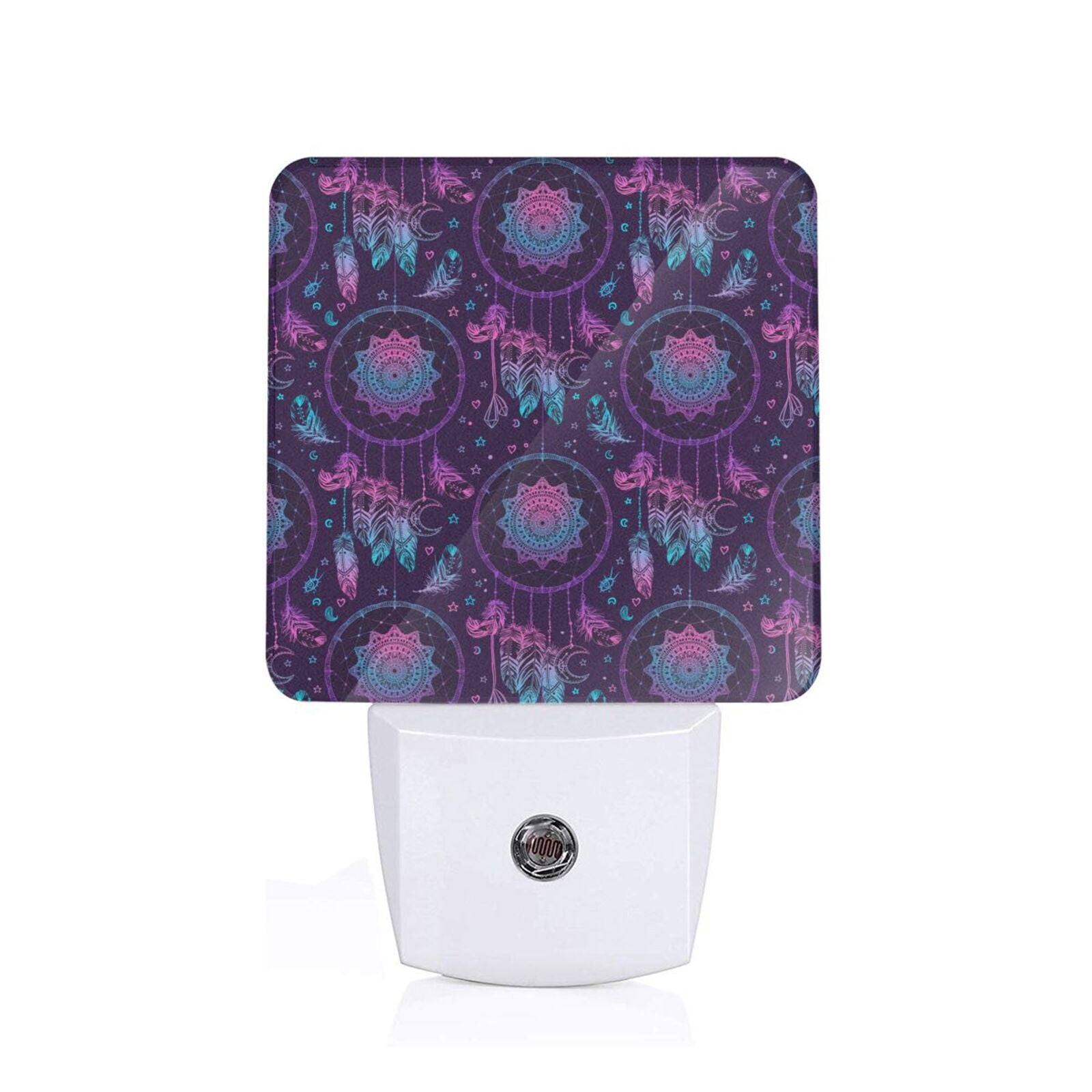 Fuzoiu Purple Dreamcatcher1 Print Dusk to Dawn LED Night Light with ...